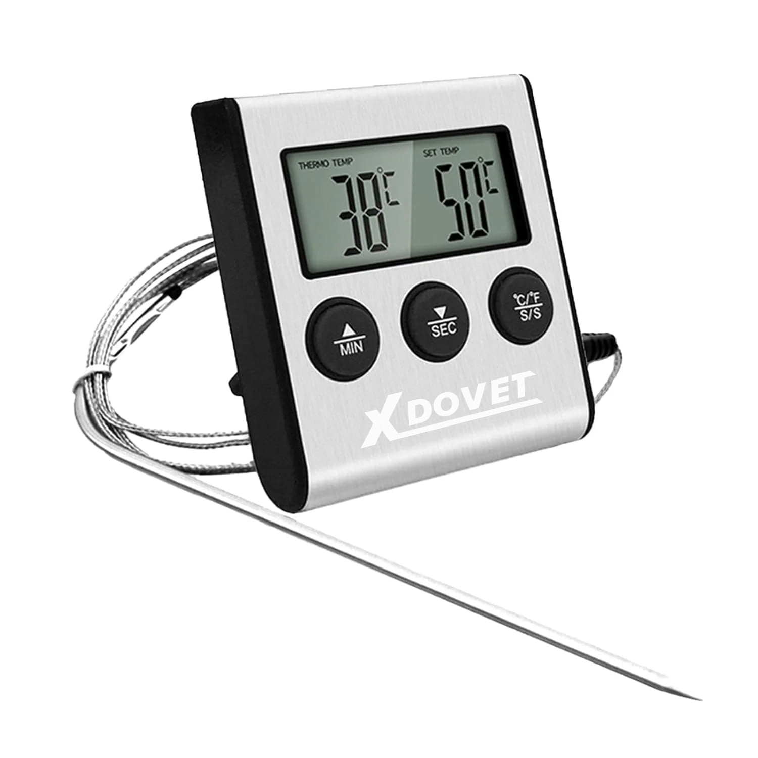 Waterproof Meat Thermometer with Magnet, LED Display and Stainless ...