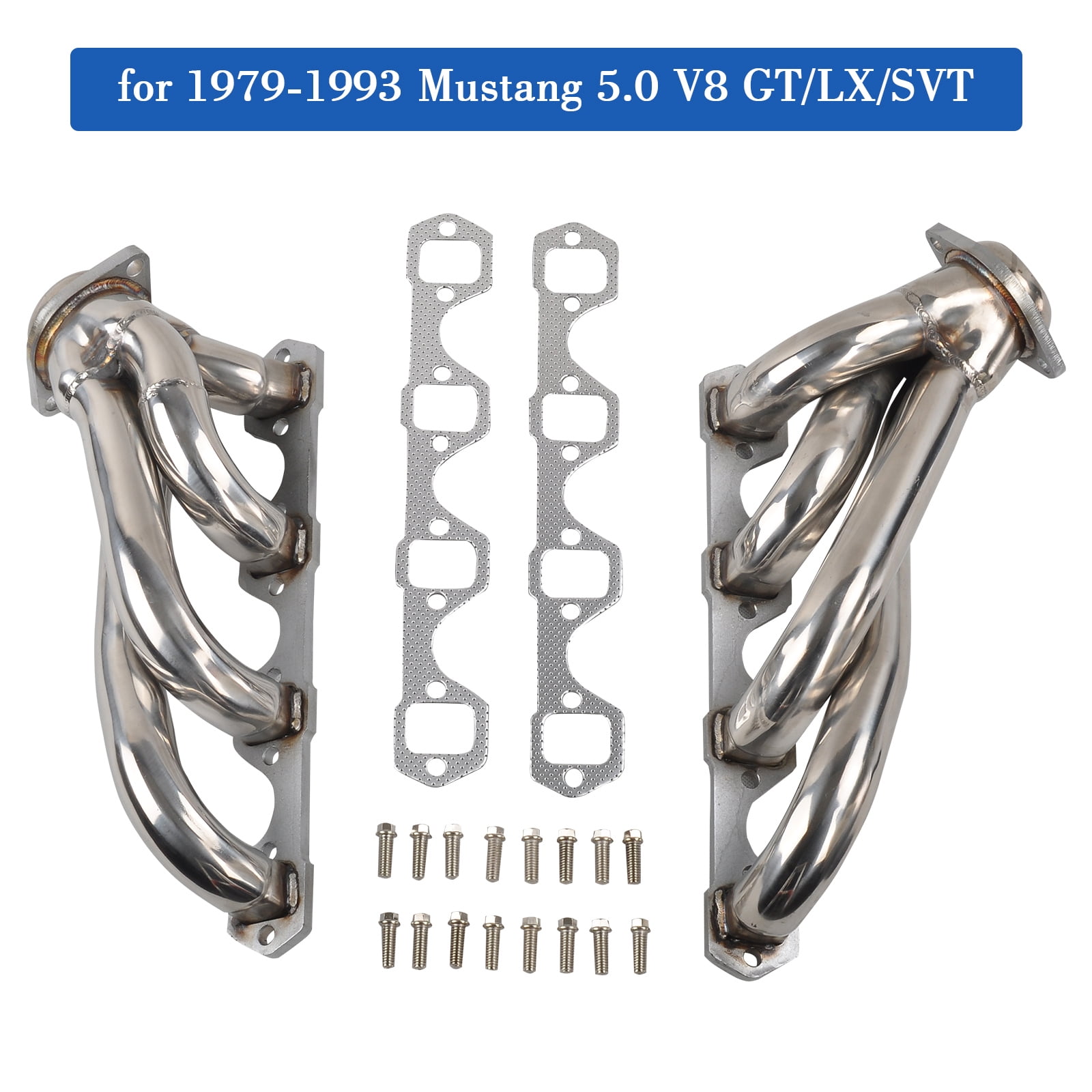 Stainless steel Exhaust Manifold Headers for 1979-1993 Mustang 5.0 V8 ...