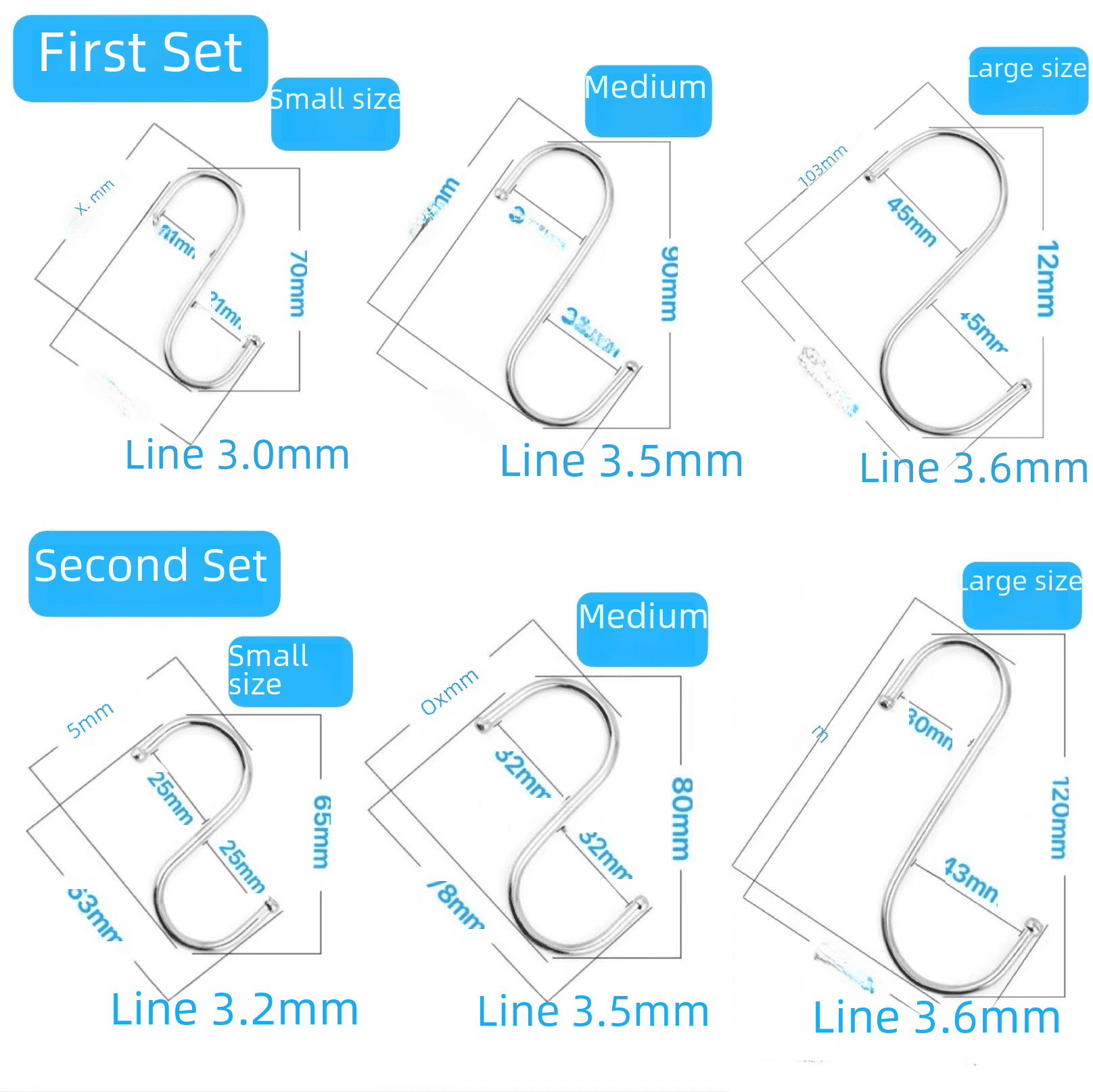 Stainless steel S hook black iron S hook S hook integrated complete ...