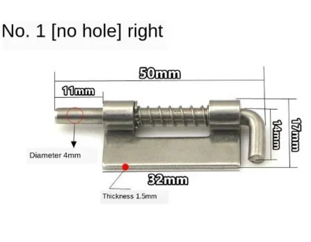 Stainless steel Spring Loaded Metal Security Barrel Bolt Latch Silver ...