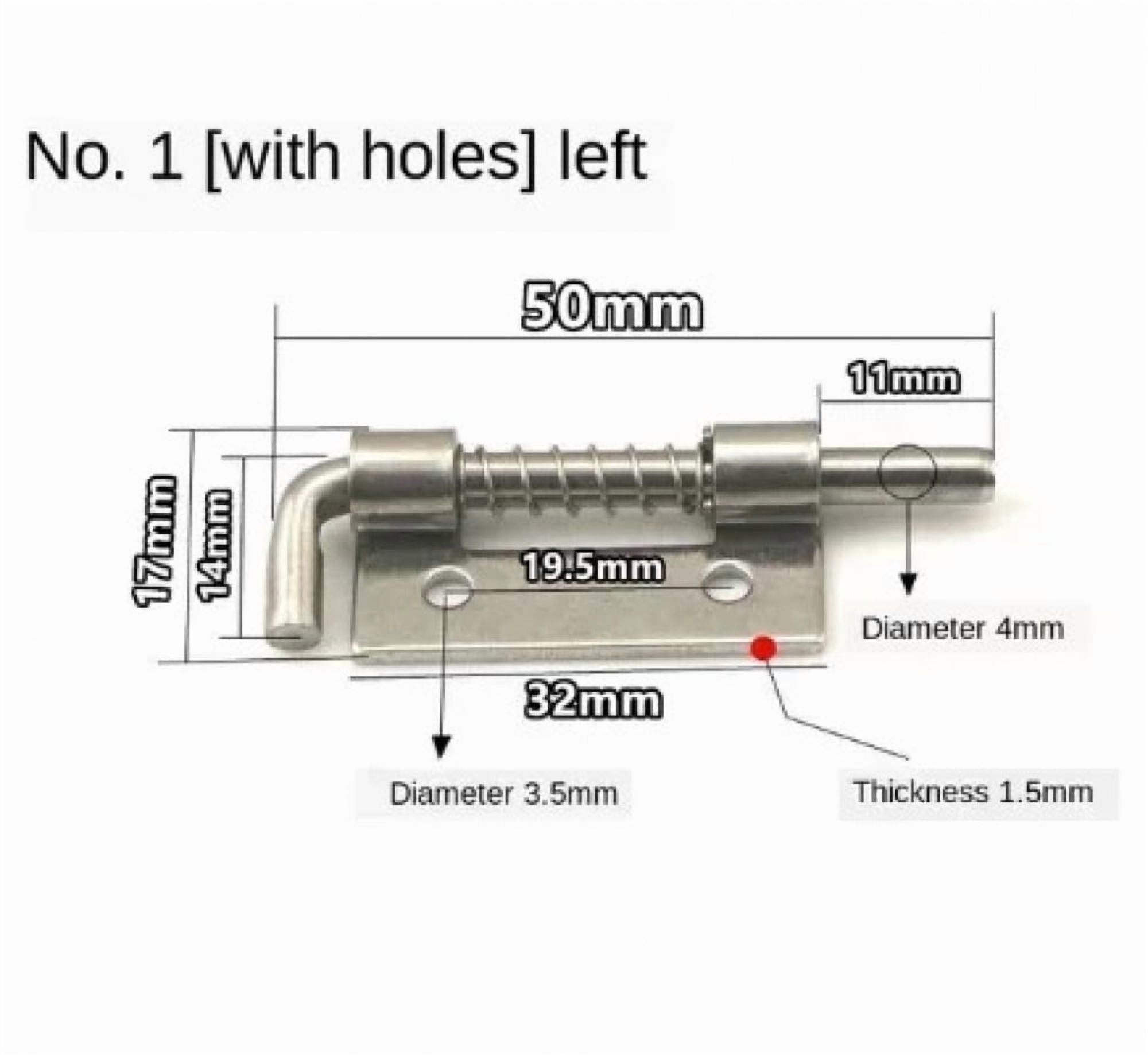 Stainless steel Spring Loaded Metal Security Barrel Bolt Latch Silver ...