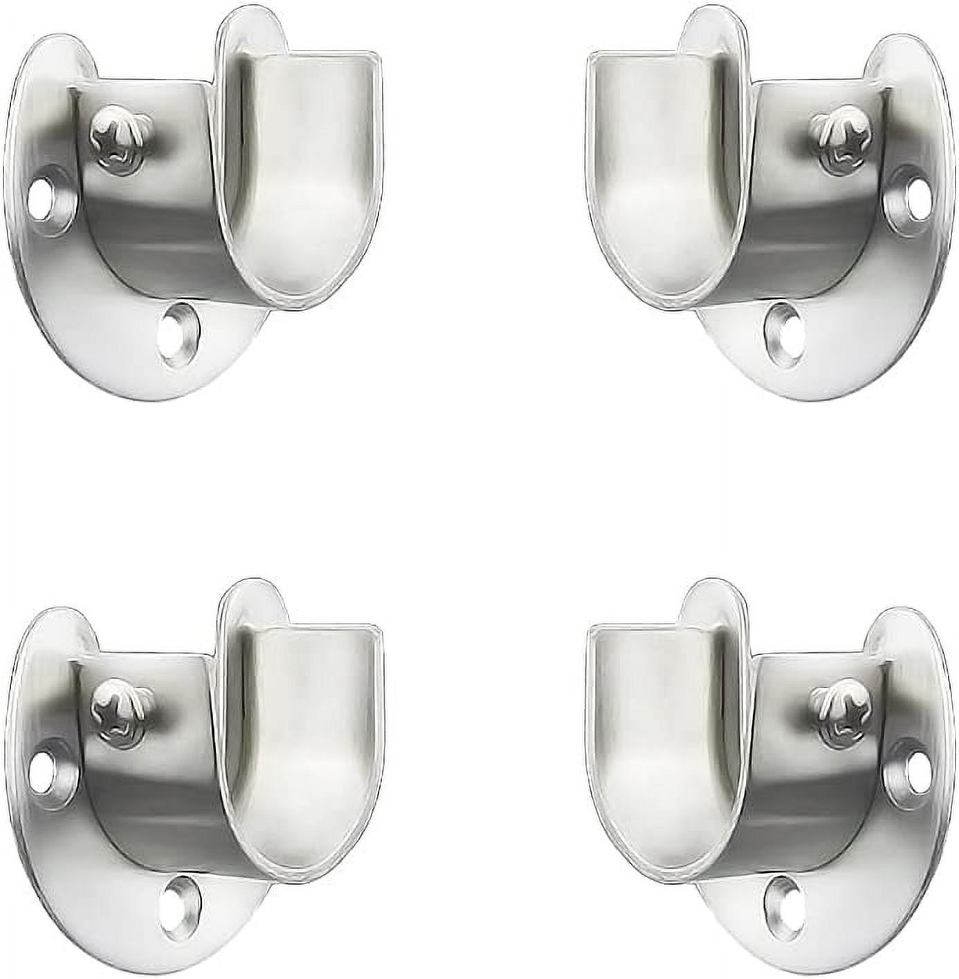 Stainless steel Wardrobe Closet Rod Bracket, U-Shaped Open type Socket ...