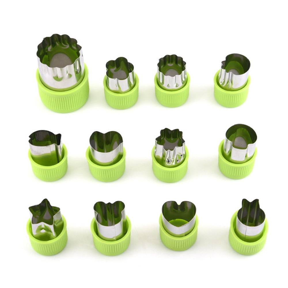 Stainless steel biscuit cutter, a set of 12 plunger cutters, fudge ...