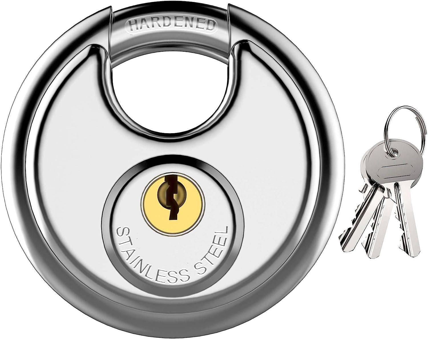 Tuff Bros Stainless Steel Security Hardened Disc Padlock - Walmart.com