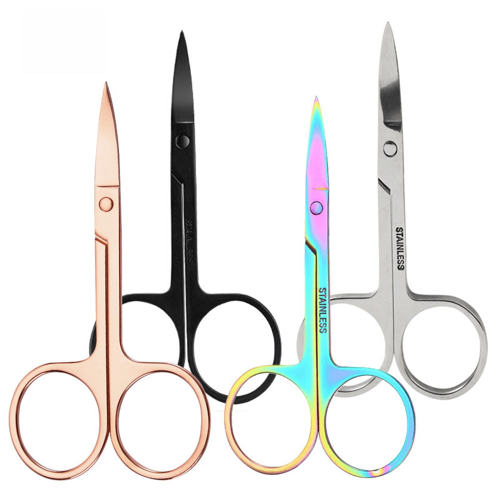 Stainless steel elbow small beauty scissors skin scissors nose hair ...