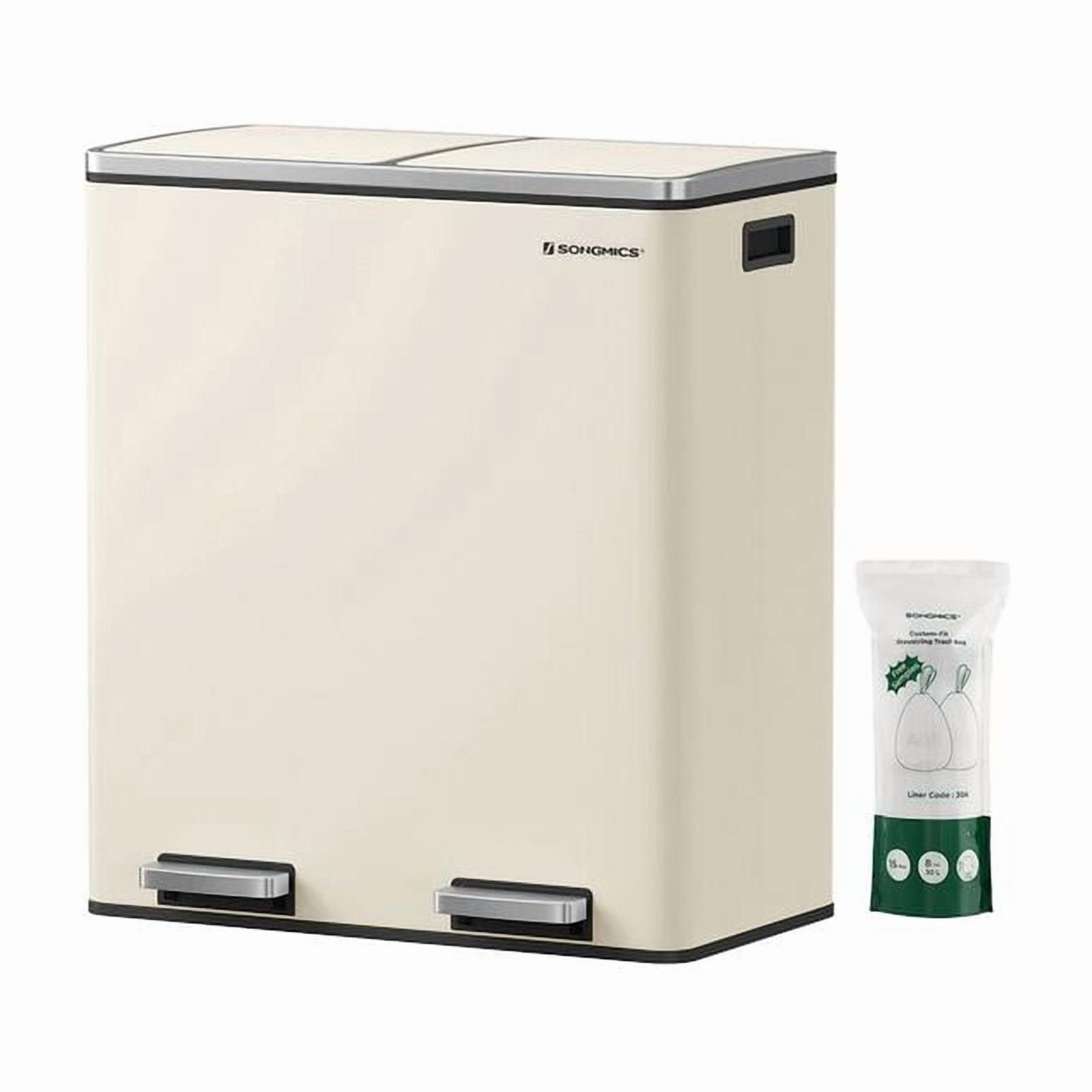 Stainless steel garbage bin garage bin with multiple compartments ...