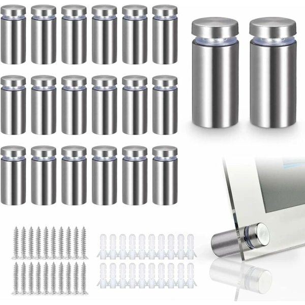 Stainless steel glass spacer - Wall bracket for advertising nails ...