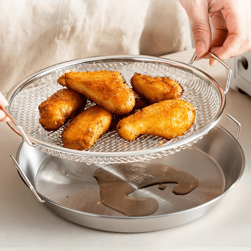 Stainless steel grease trap with basket and colander for cooking (9.4 ...