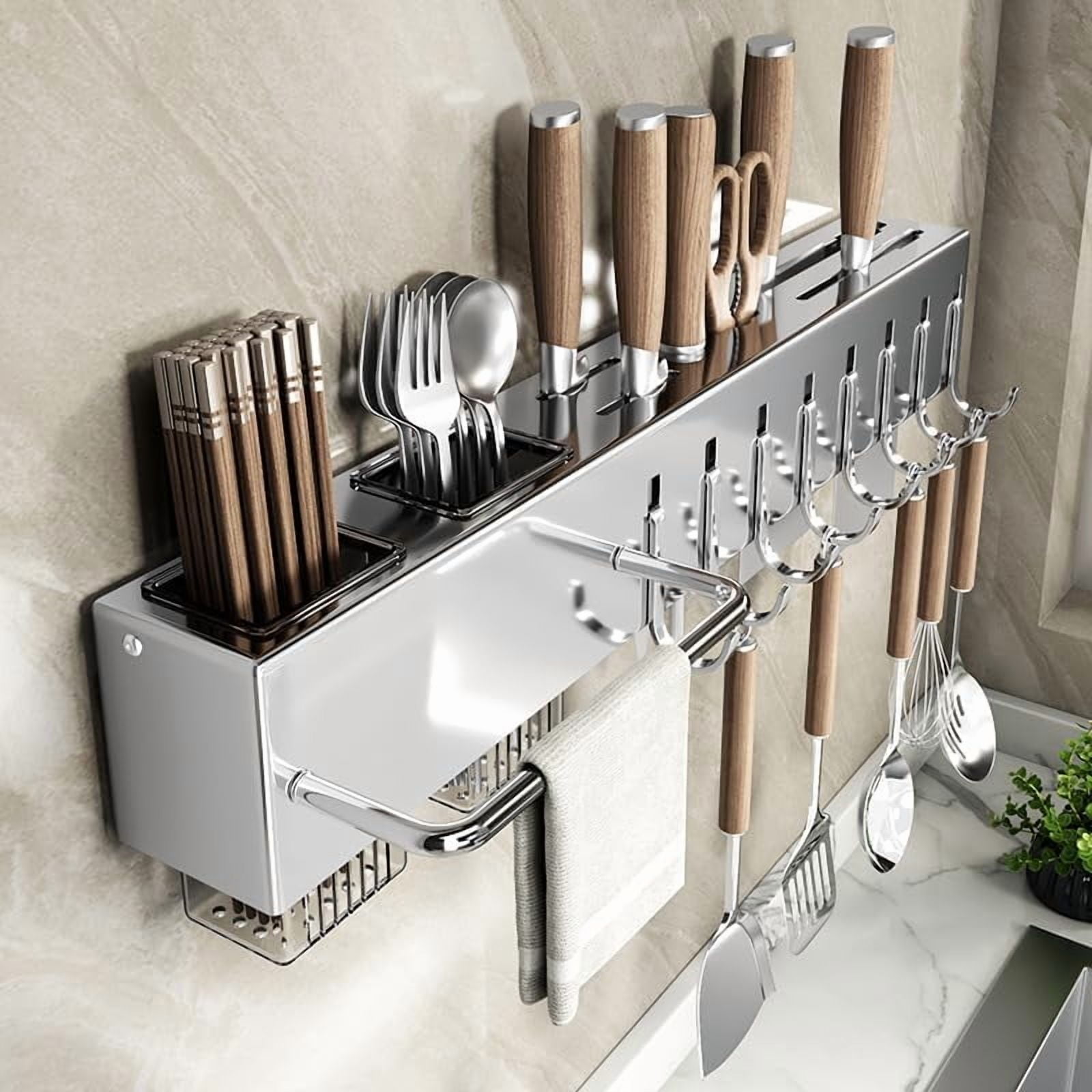 Stainless steel kitchen knife rack multifunctional knife rack storage ...