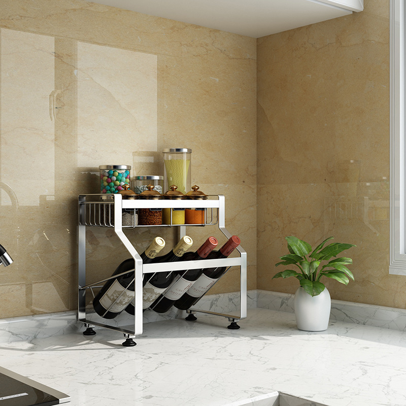 Stainless steel kitchen seasoning can storage rack saves space on the ...