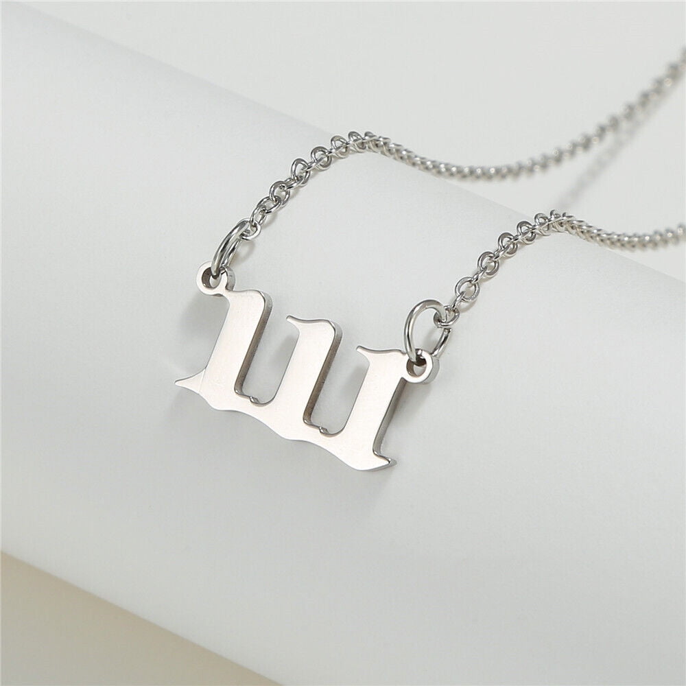 Stainless steel number pendant Necklace for men and Women Angel digital ...