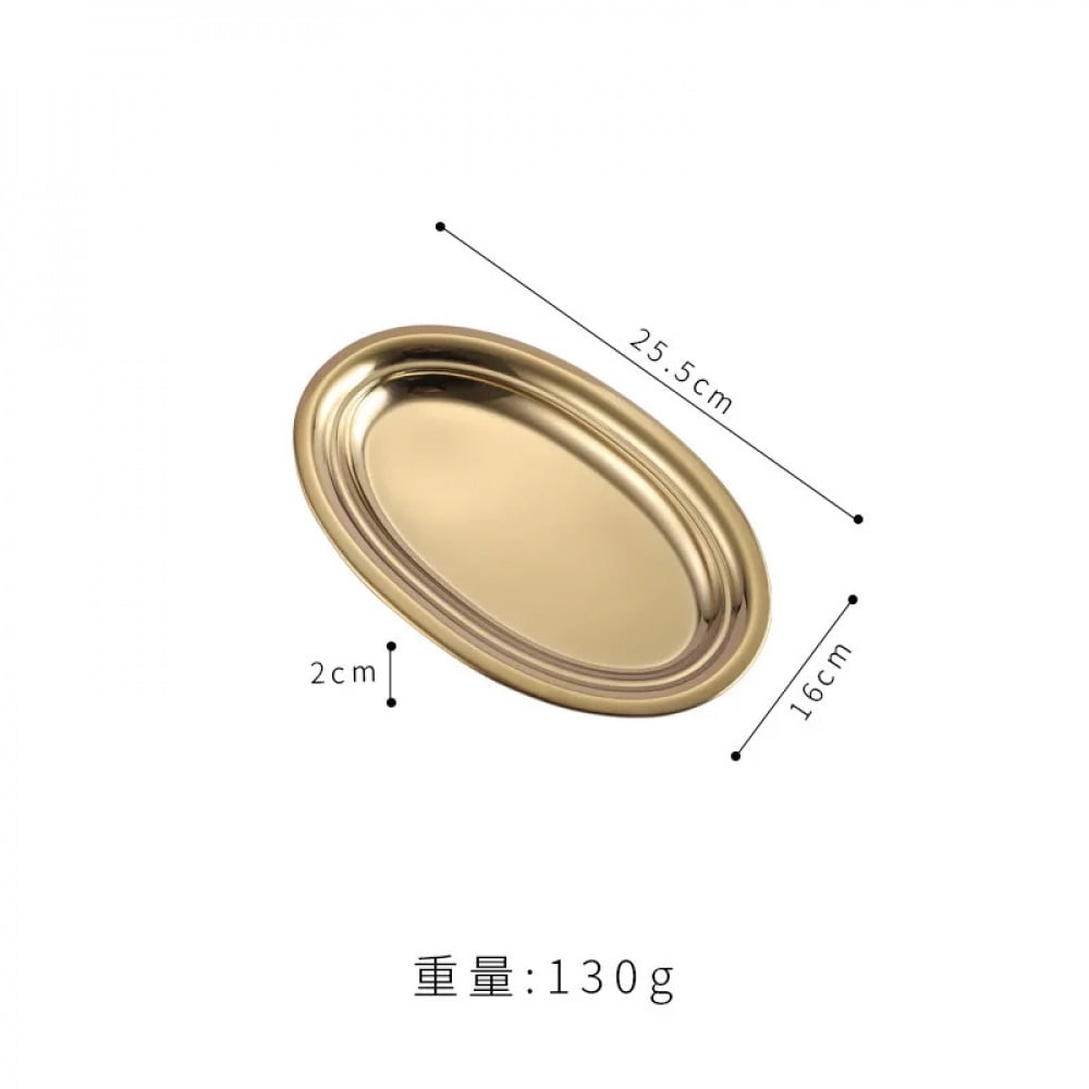 Stainless steel oval plate egg-shaped steamed fish plate, Korean gold ...
