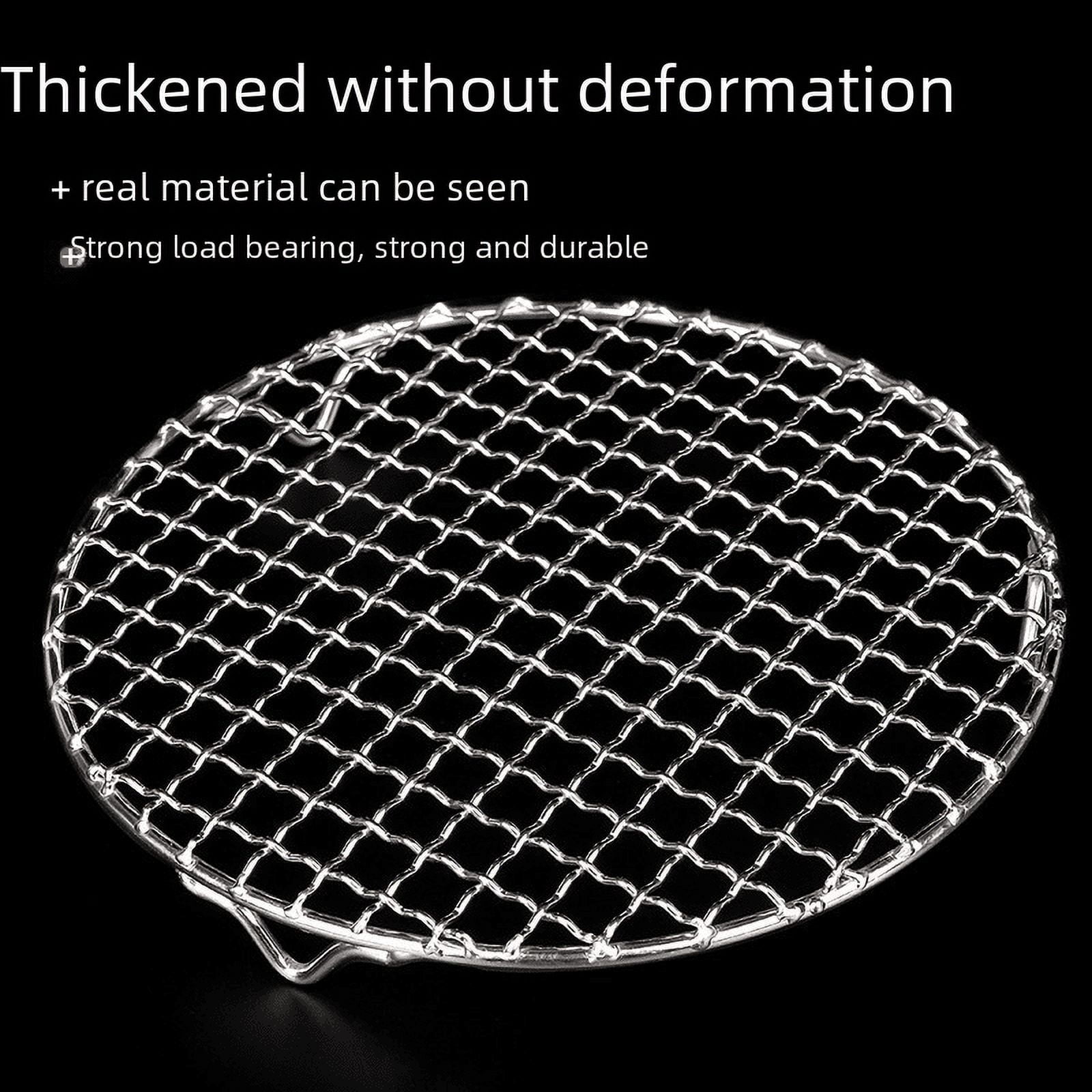 Stainless steel round barbecue net with feet outdoor charcoal barbecue ...