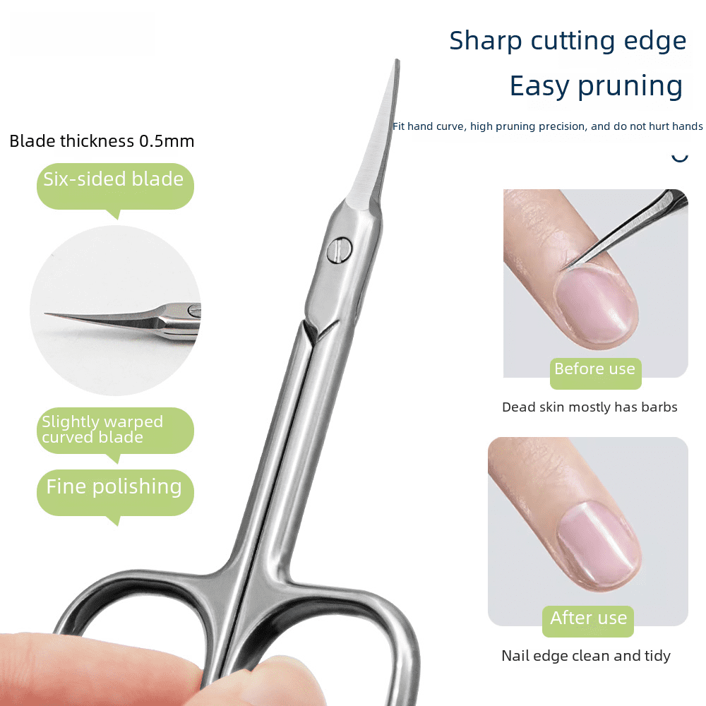 Stainless steel scissors embossed nose hair beard scissors dead skin ...