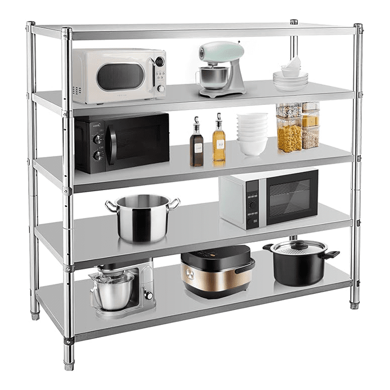 Stainless steel shelves, 72 "storage shelves 5 levels Heavy duty ...