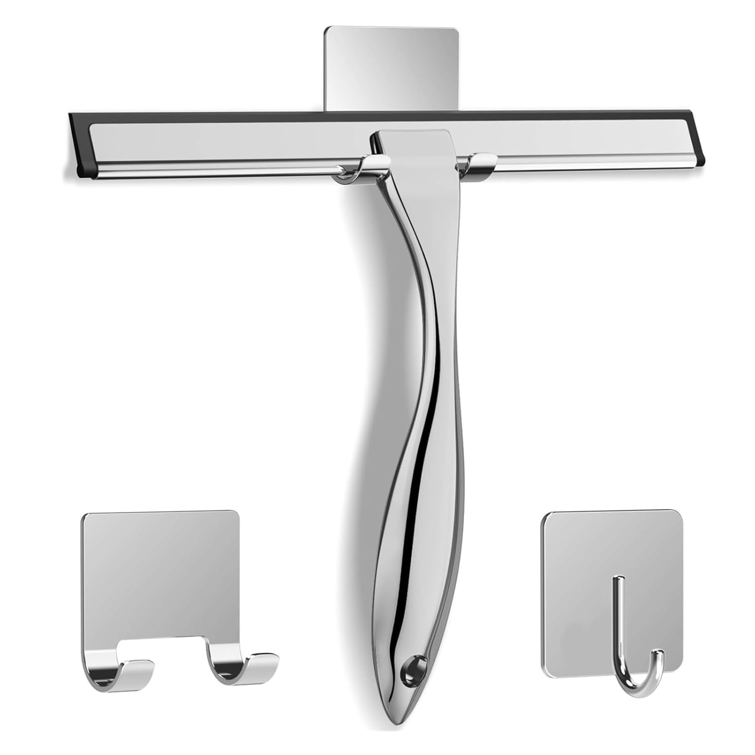 Stainless steel shower scraper with silicone blade 10-Inch Stainless ...