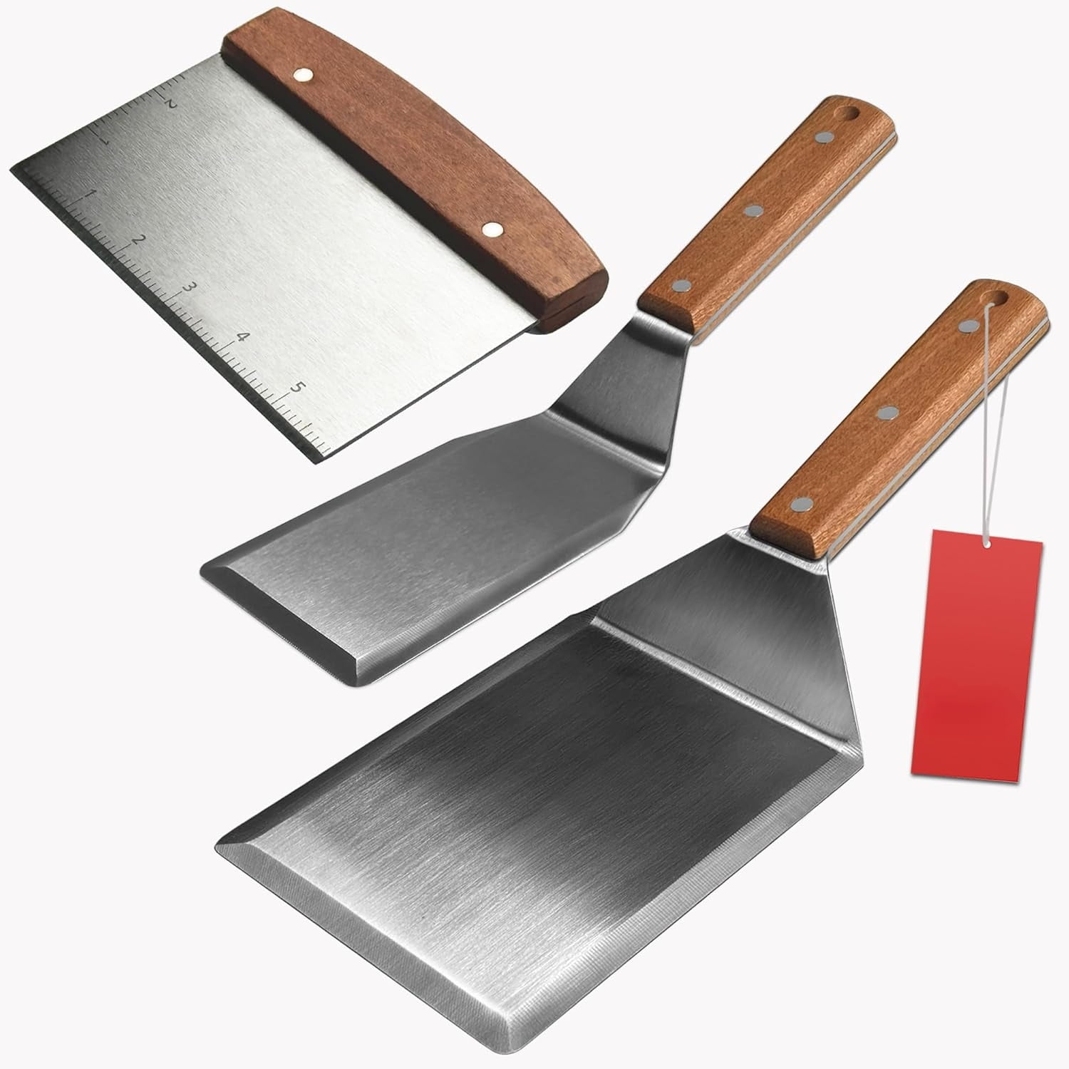 Stainless steel spatula set with full Tang handle and beveled edges ...
