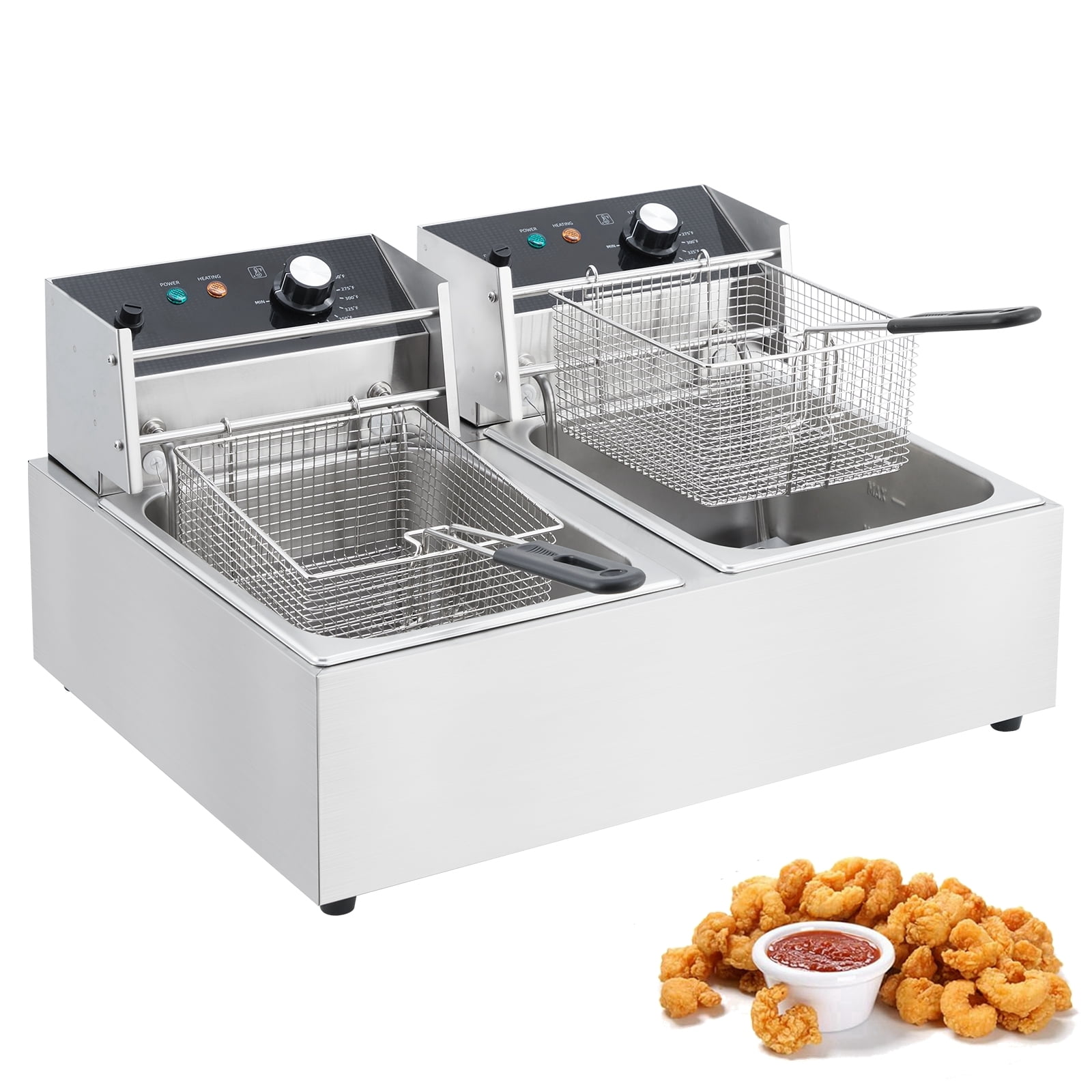 Aoile Electric Deep Fryer 12.6 Qt, Countertop Oil Fryer with 2 Frying ...