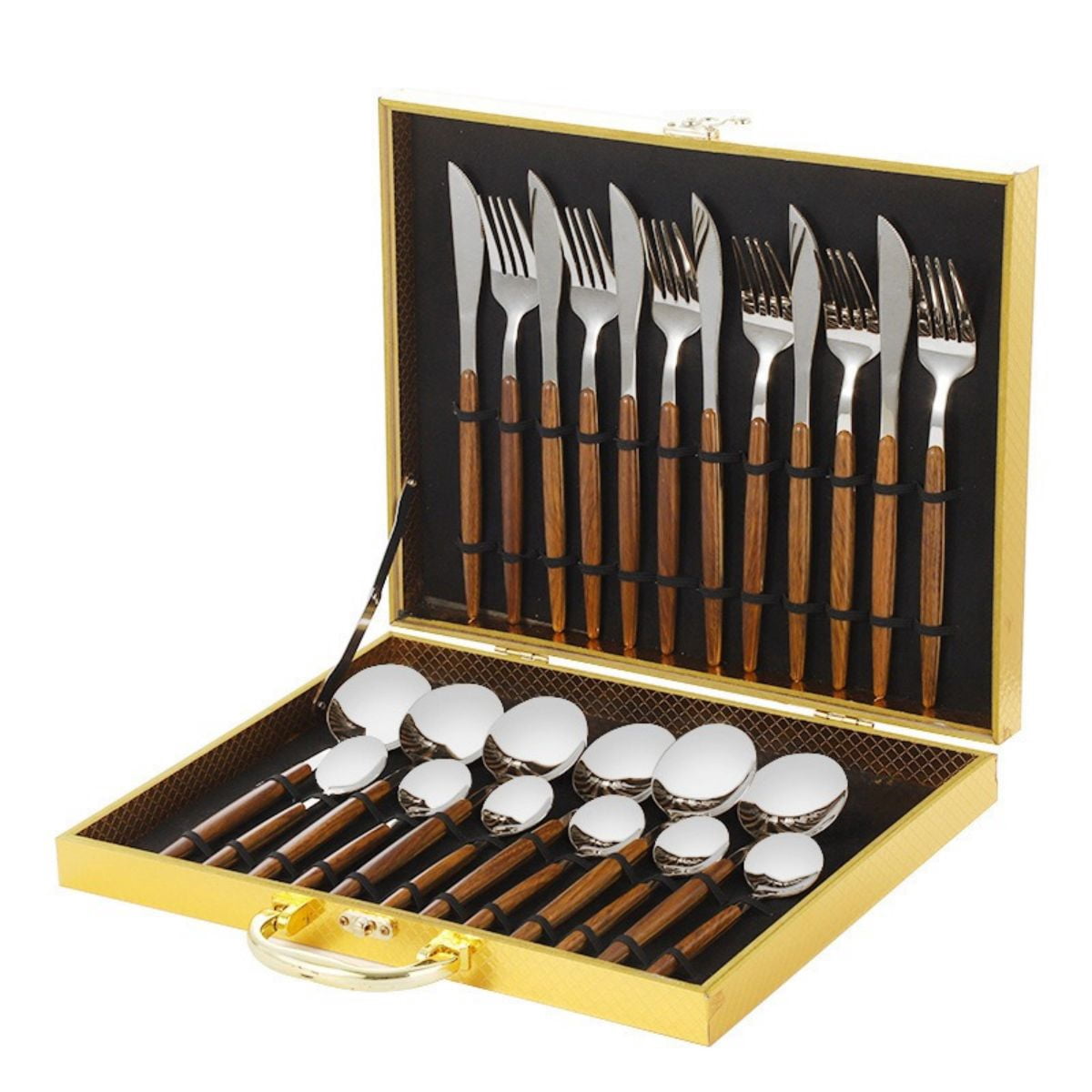 Stainless steel tableware 24-piece set European steak knife, fork and ...