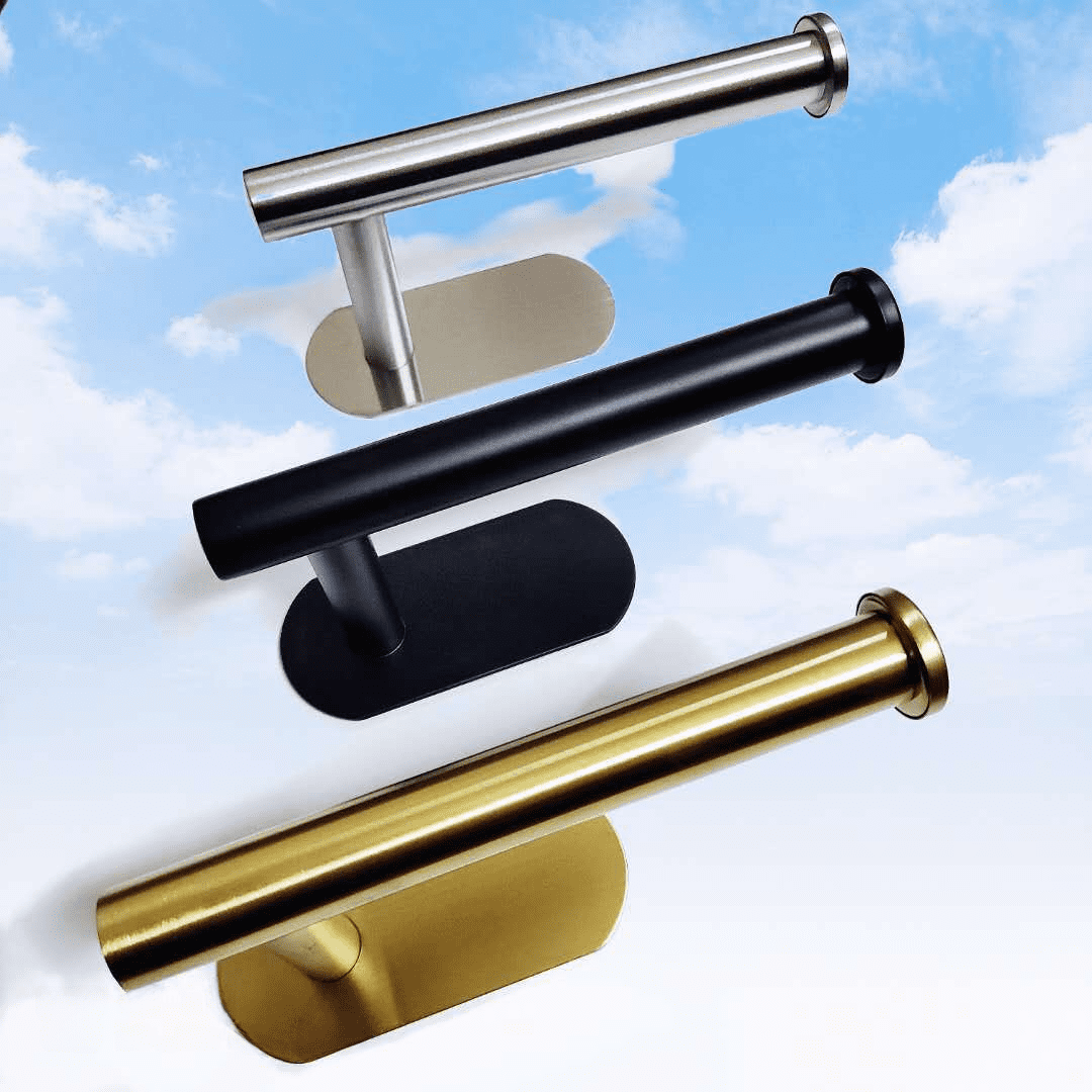 Stainless steel tissue holder black nail-free roll paper holder strong ...