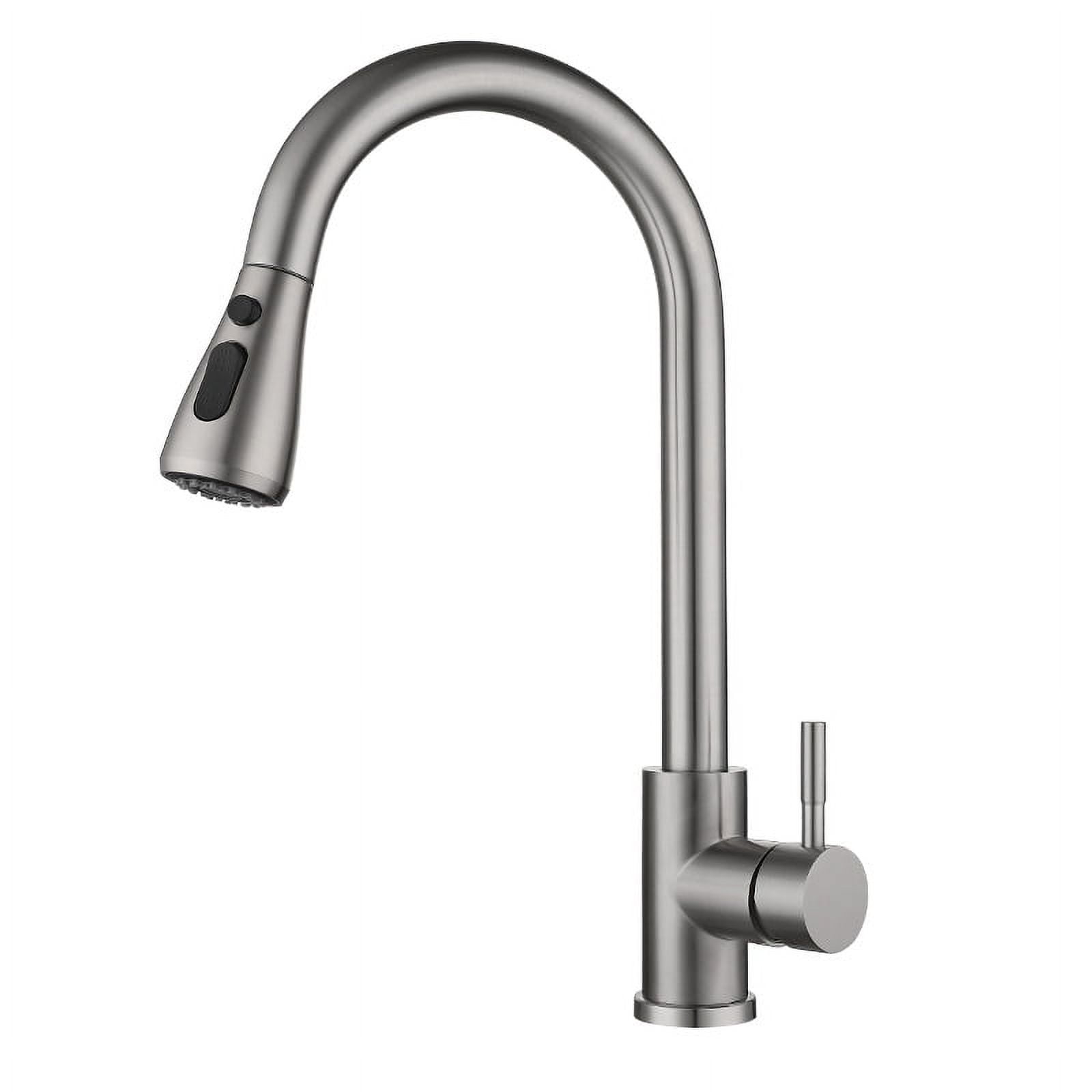 Stainless steel touch pull faucet with brushed hot and cold rotary ...
