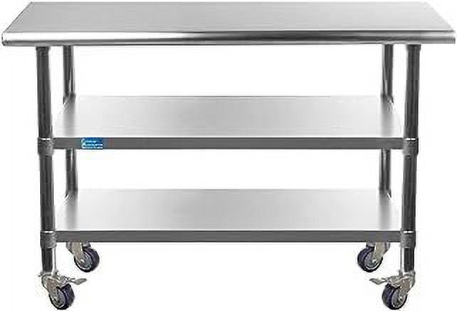 Stainless steel workbench 30*24*35inch-double layer - Walmart.com