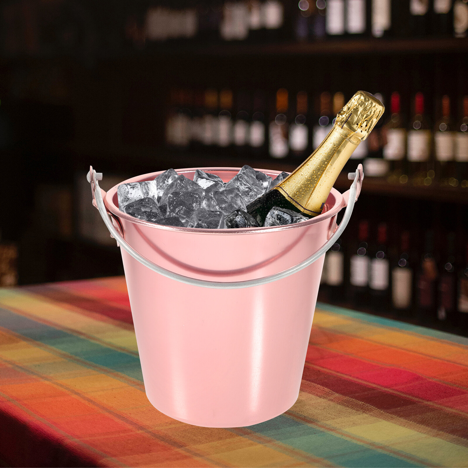 Stainless tin pail Steel Round Bucket with Handle 1. 25L Cooler Metal ...