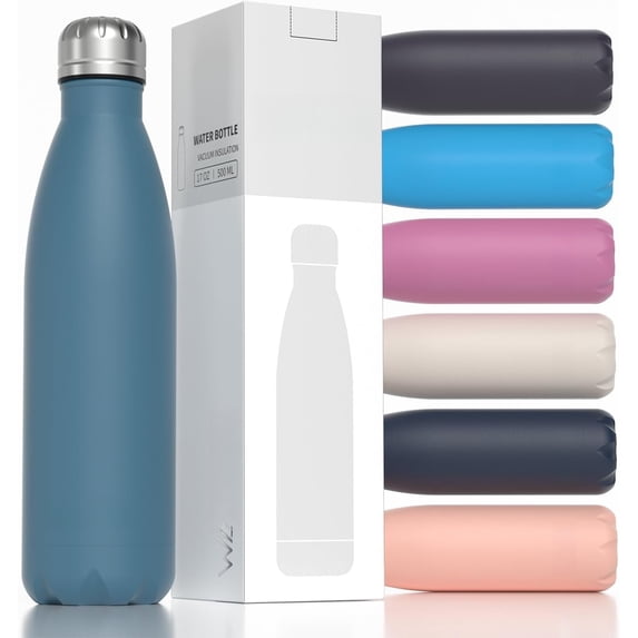 Stainless water bottles,17oz/500ml Insulated Water Bottles,Smog Blue ...