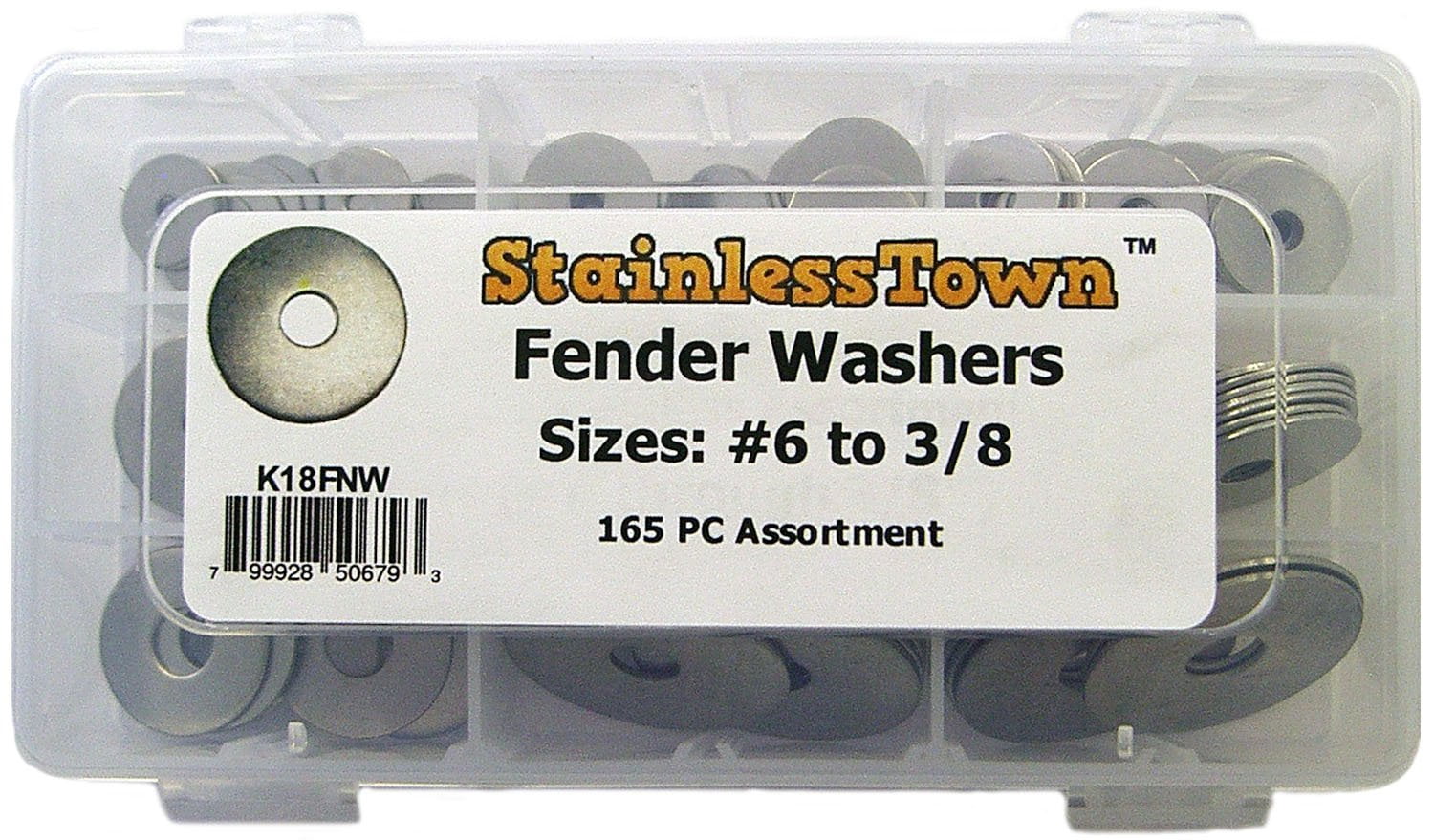 StainlessTown K18FNW Stainless Steel Fender Washer Assortment Kit ...