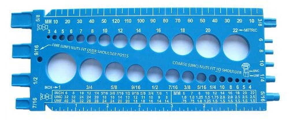 Stainlesstown Nut Bolt Thread Gauge (Blue) - Walmart.com