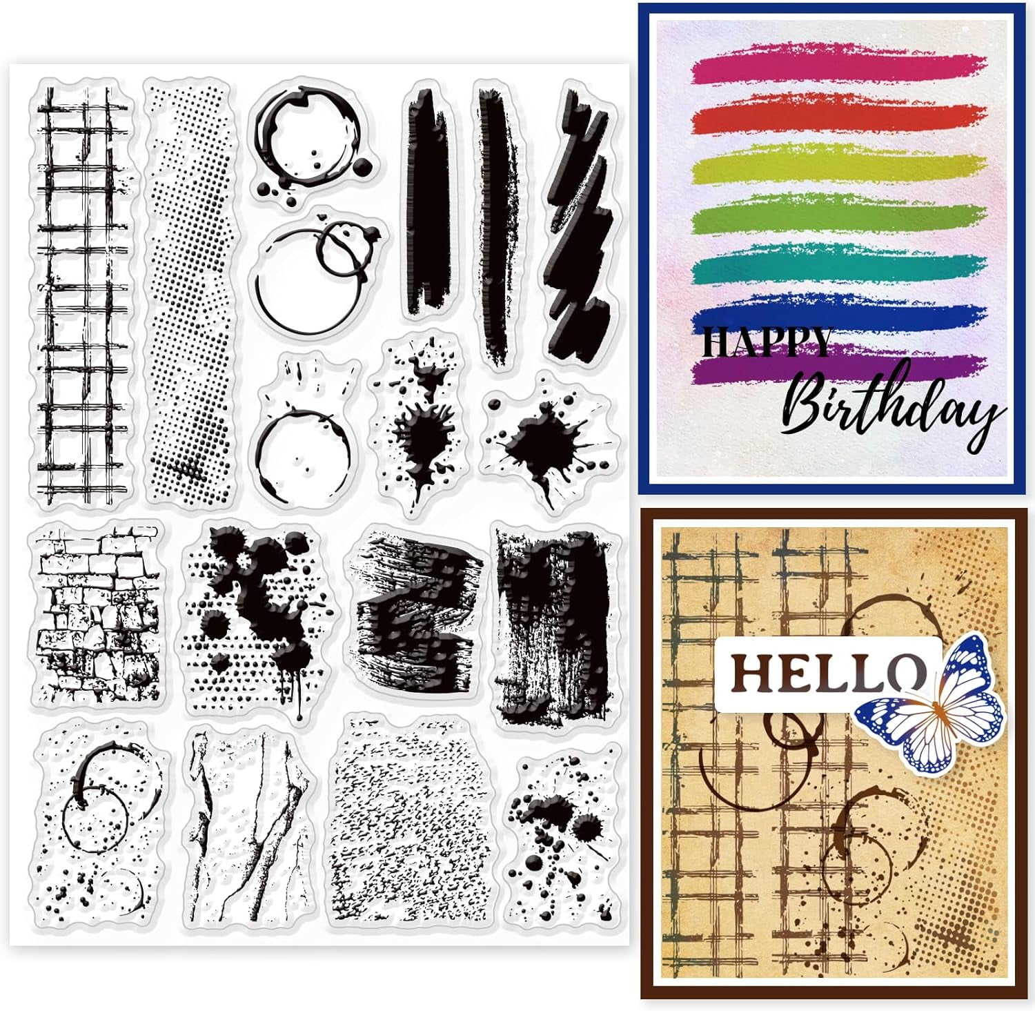 Stains Background Clear Stamps for DIY Scrapbooking Painting Brushes ...