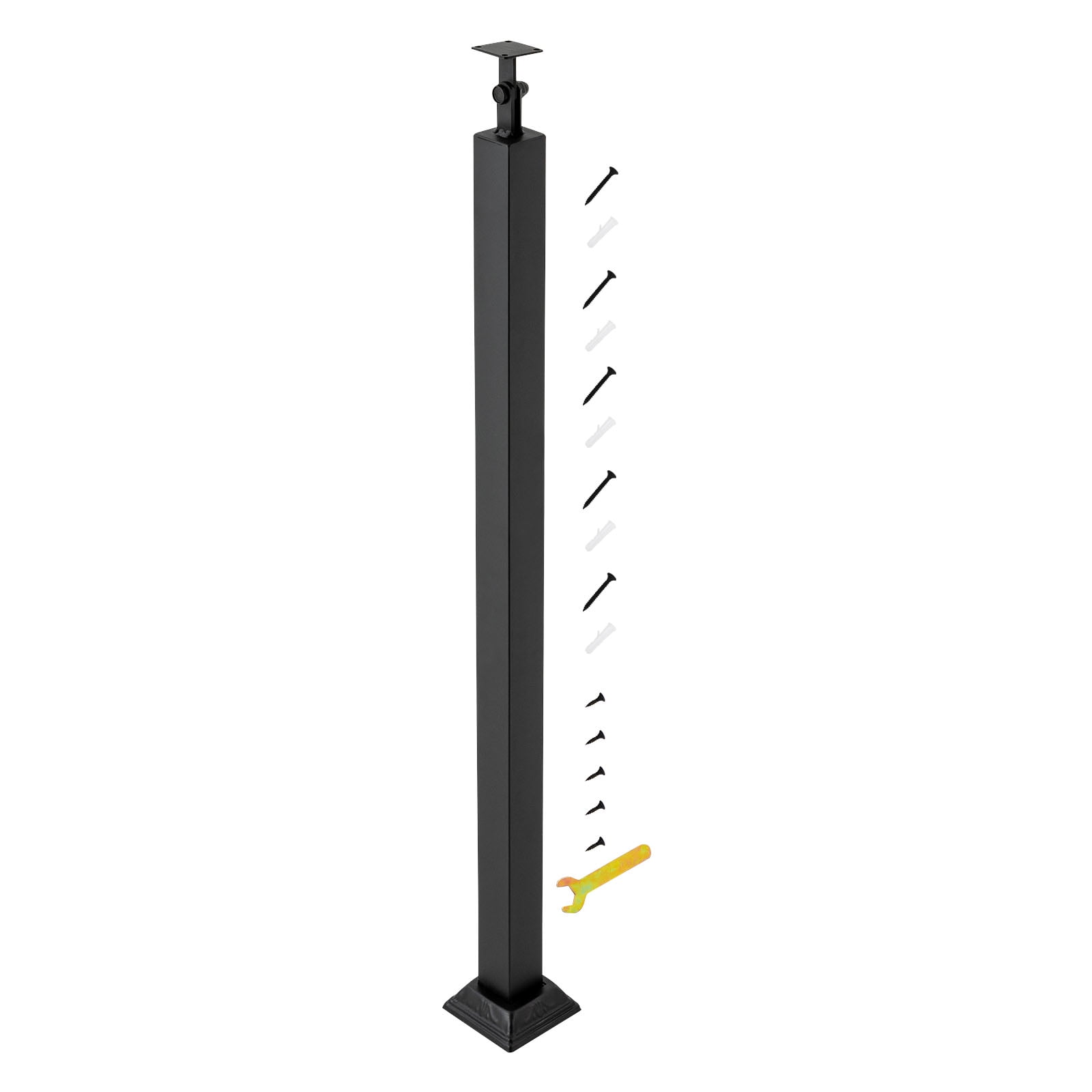 Stair Balusters Post, Black Square Metal Railing Spindles with Flat ...