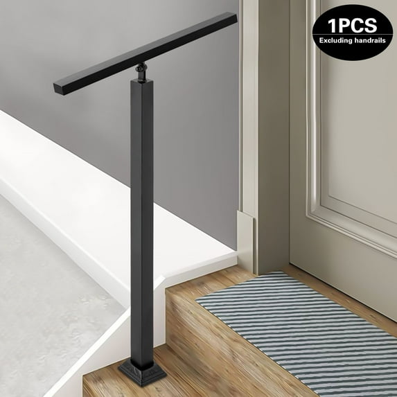 Stair Balusters Post, Black Square Metal Railing Spindles with Flat ...