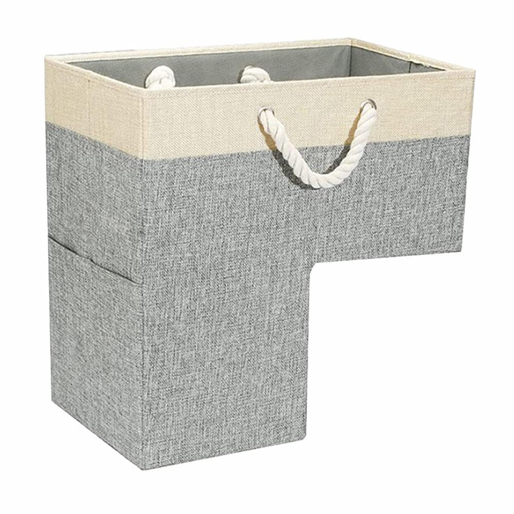 Stair Basket Foldable Linen Storage Organizer With Toplid For Carpeted ...