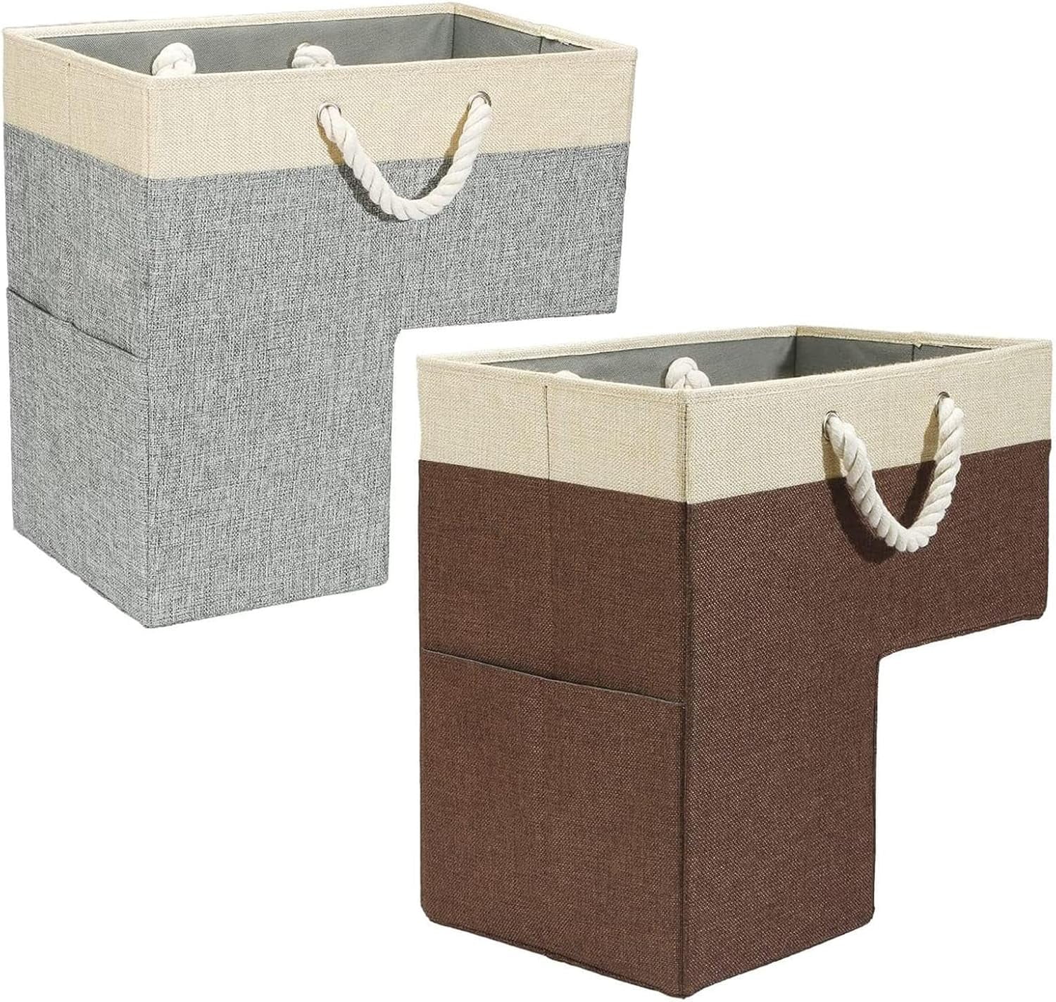 Stair Basket for Stairs with Handle, Foldable Staircase Baskets for ...