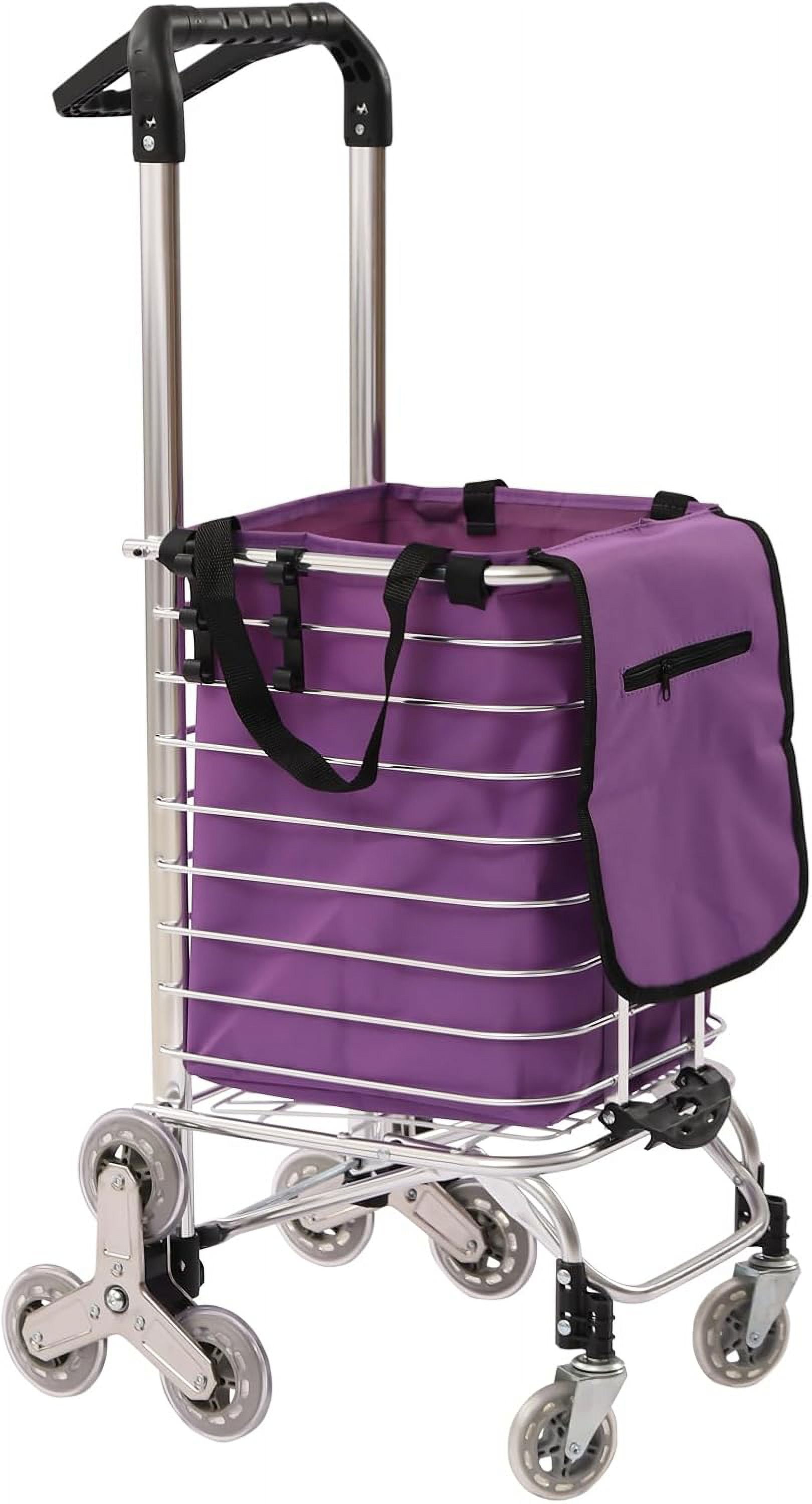 Stair Climber Cruiser Cart for Groceries, 35L Folding Shopping Cart on ...