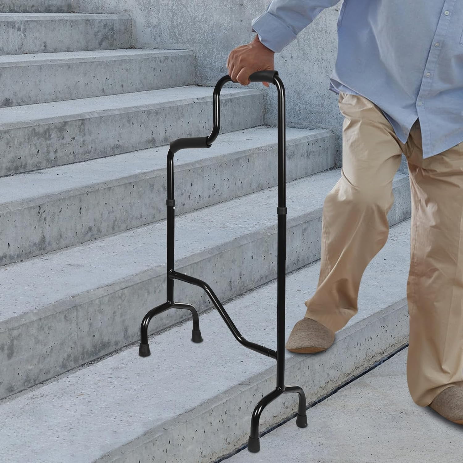 Stair Climbing Assist Cane, Adjustable Height Step Walking Canes for ...