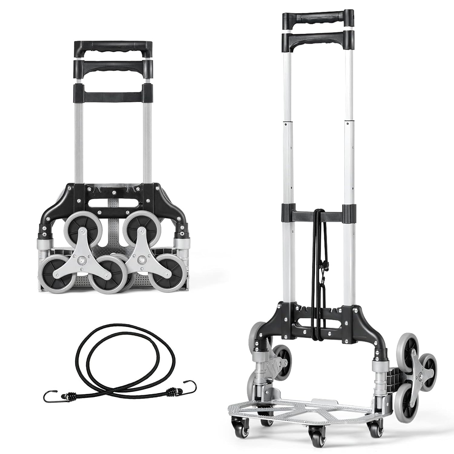 Stair Climbing Cart 180 lbs Capacity Portable Folding Hand Truck ...