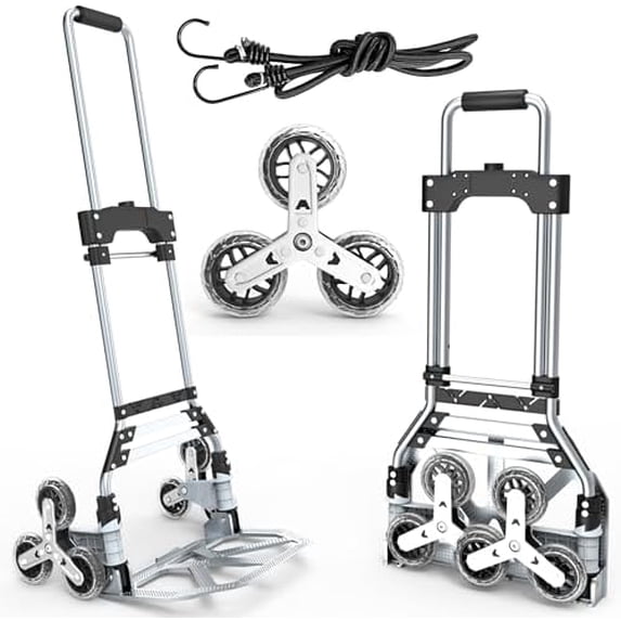 Stair Climbing Cart, 220 LBS Stair Climber , Folding Hand with 6 Wheels ...