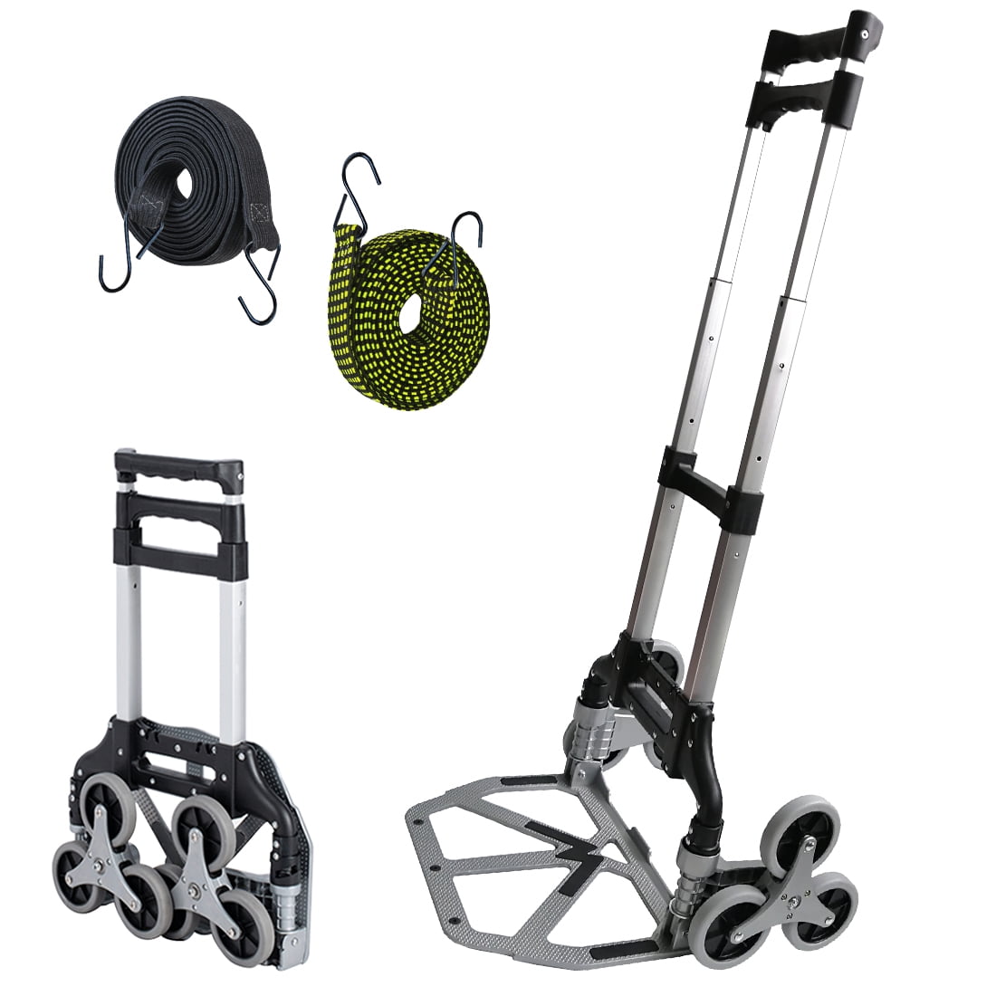Double Rhombus Stair Climbing Cart, Foldable Aluminium Dolly, 330 Ibs ...
