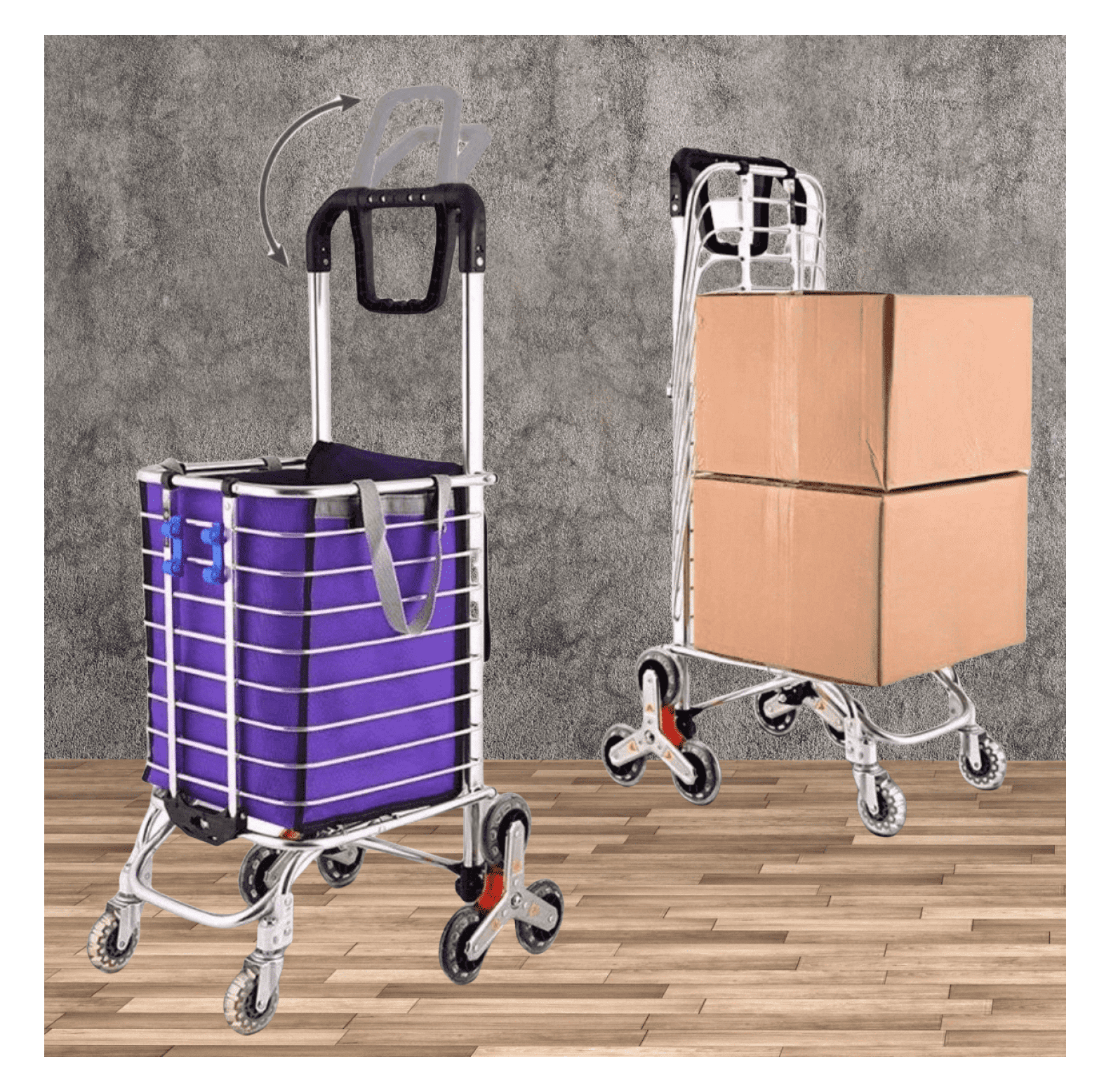 Stair Climbing Collapsible Shopping Carts for Groceries and Hand Truck ...
