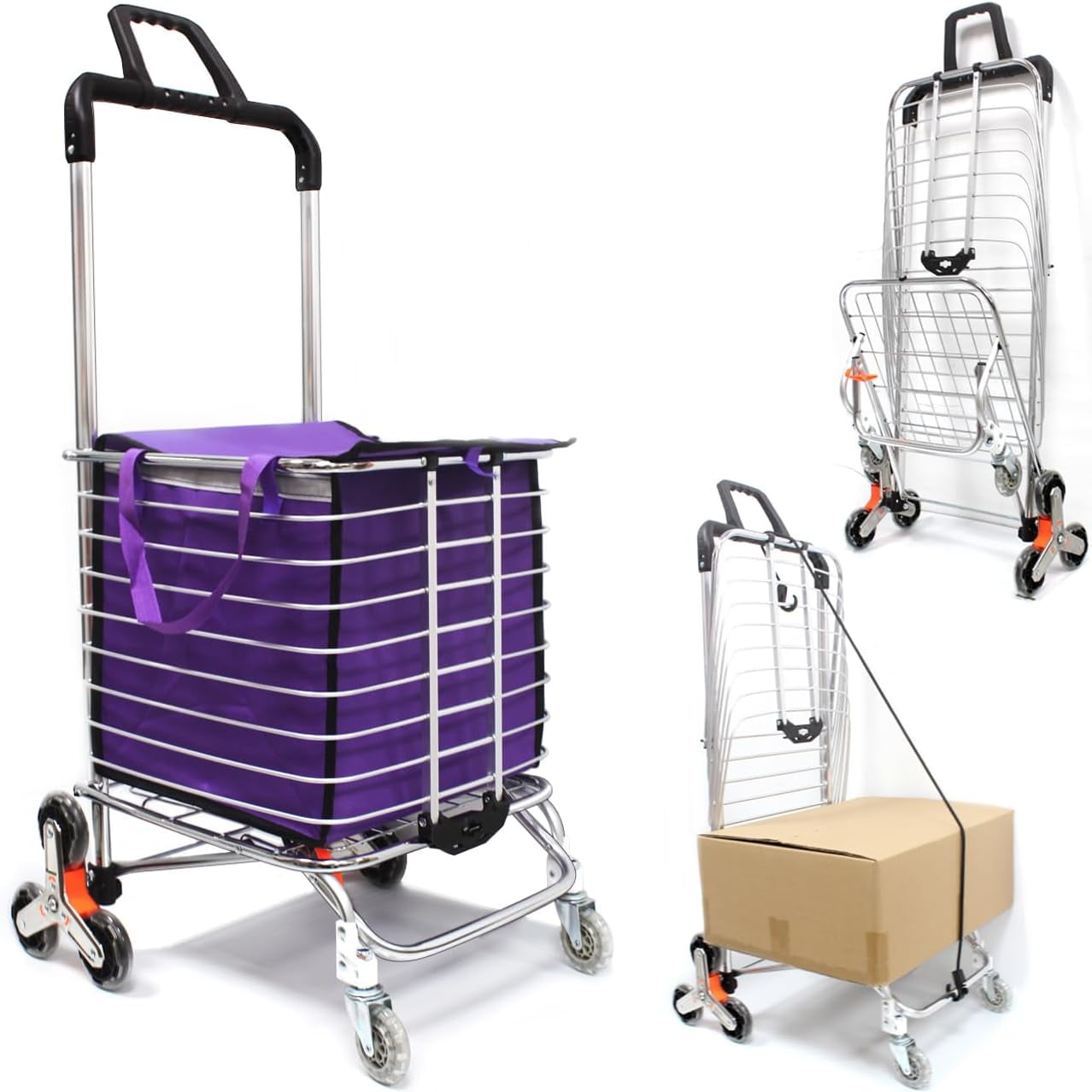 Stair Climbing Collapsible Shopping Carts for Groceries and Hand Truck ...