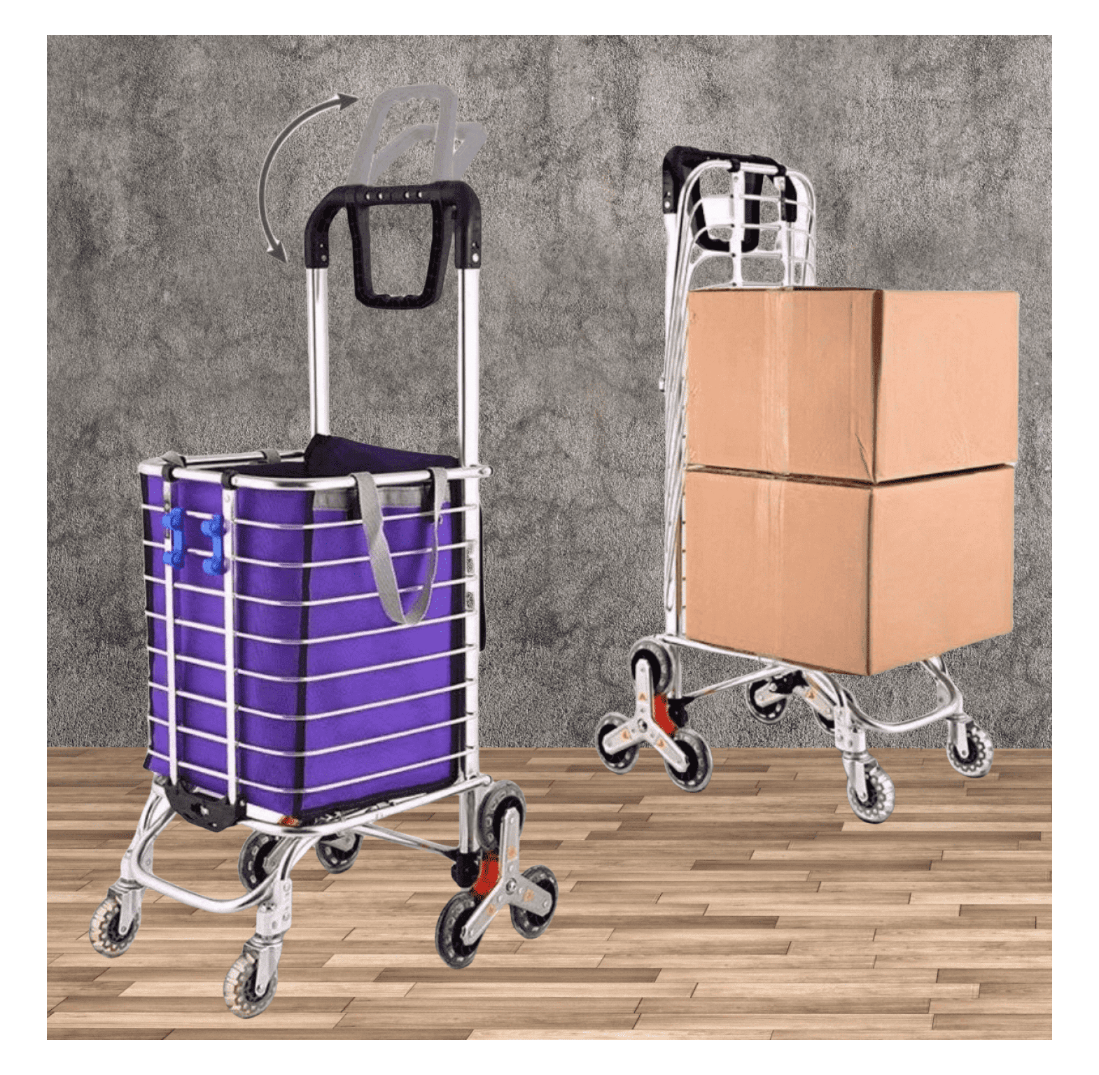 Stair Climbing Collapsible Shopping Carts for Groceries and Hand Truck ...
