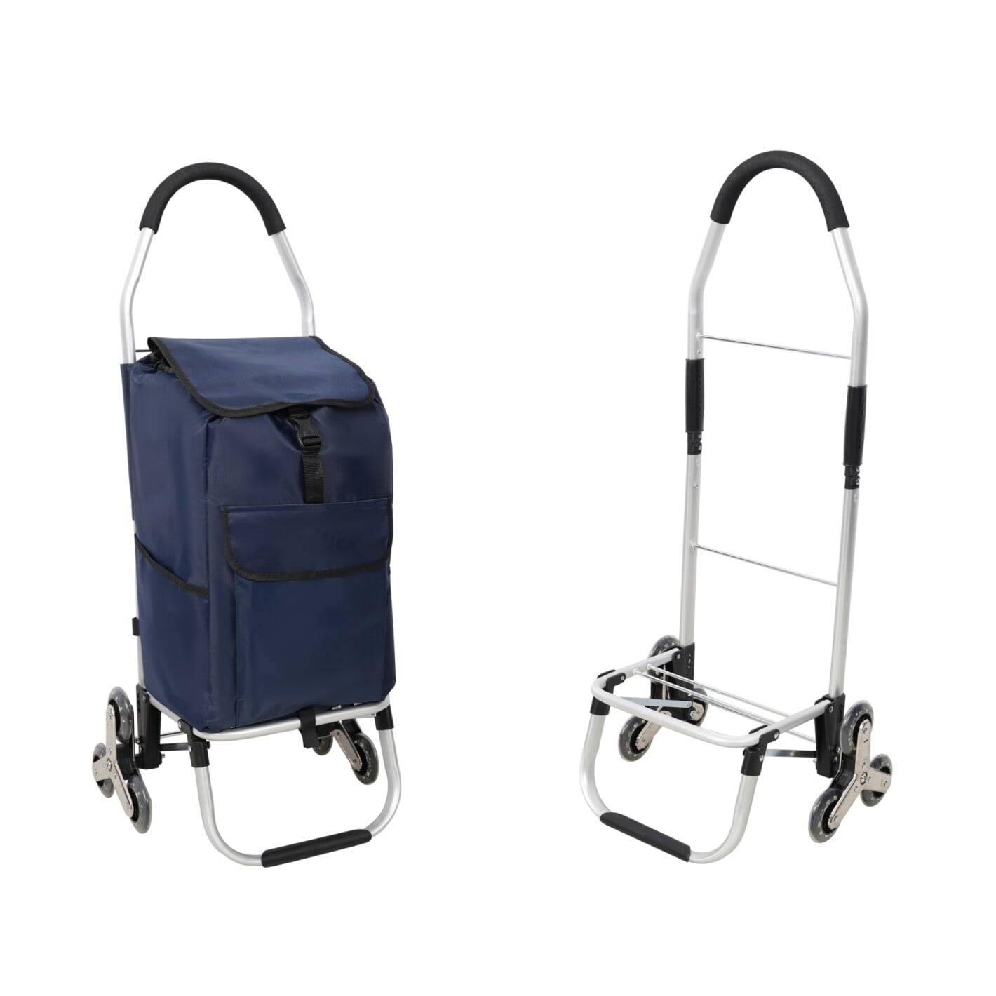 Stair-Climbing Foldable Shopping Cart with 2-in-1 Detachable 40L Bag ...