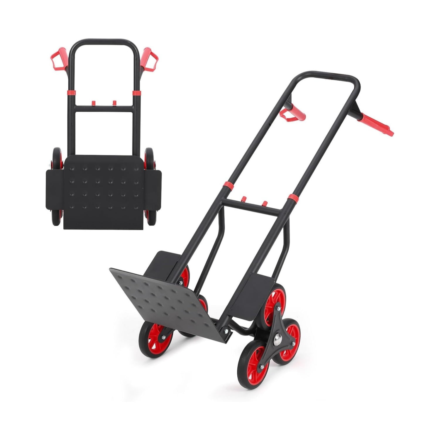 Stair Climbing Hand Truck Cart, 330/375/460 Lbs Capacity Steel Folding ...