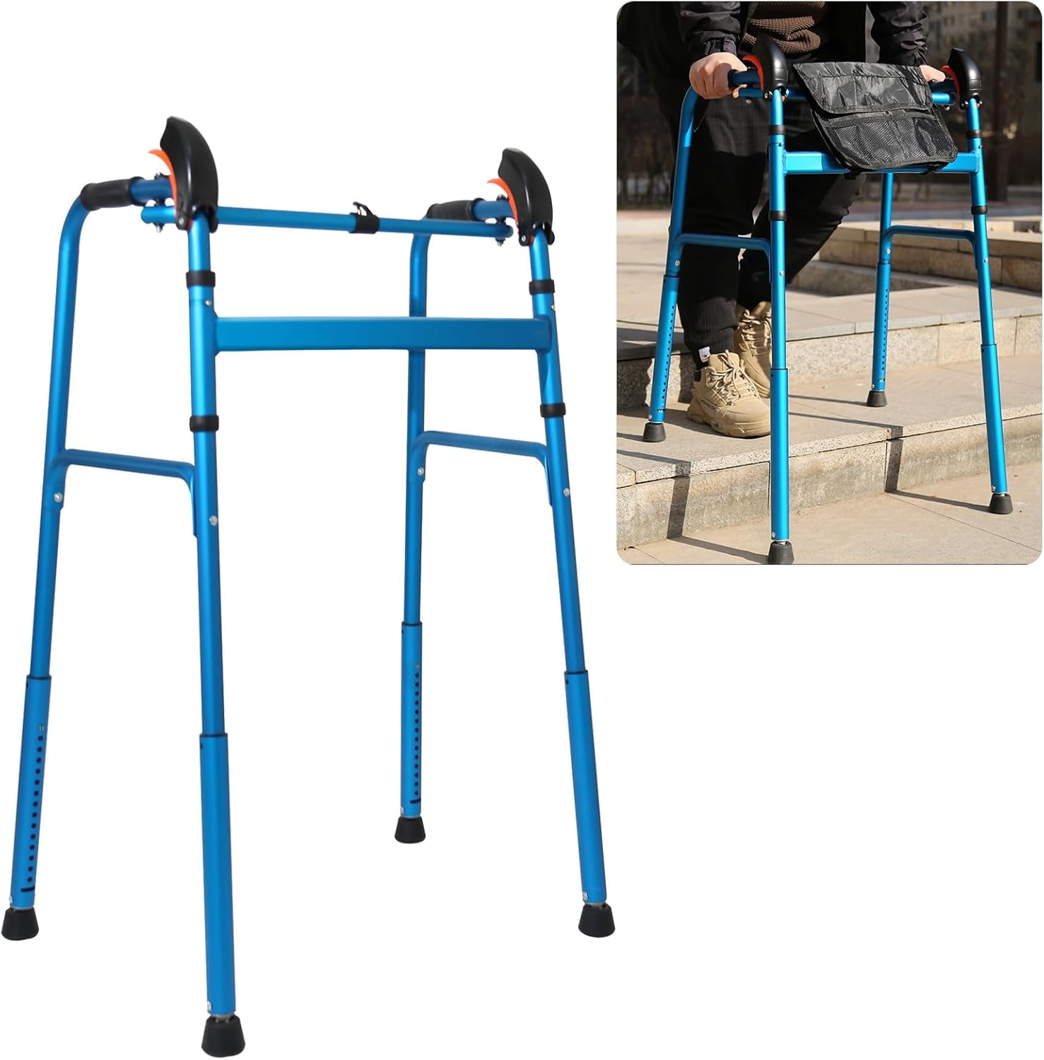 Stair Climbing Wheelchair, Aluminum Alloy Walker for Seniors, Folding ...