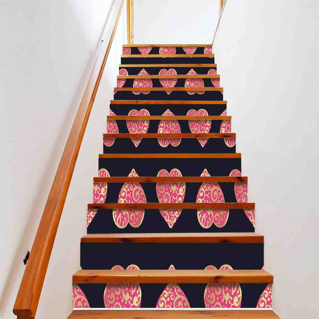 Stair Decals Valentine's Day Stair Decals Red Love Heart Pattern ...