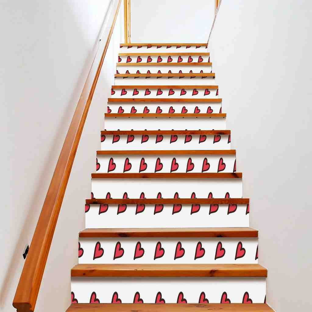 Stair Decals Valentine's Day Stair Decals Red Love Heart Pattern ...