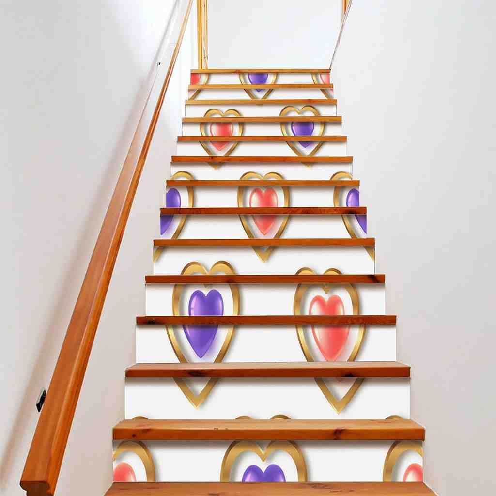 Stair Decals Valentine's Day Stair Decals Red Love Heart Pattern ...