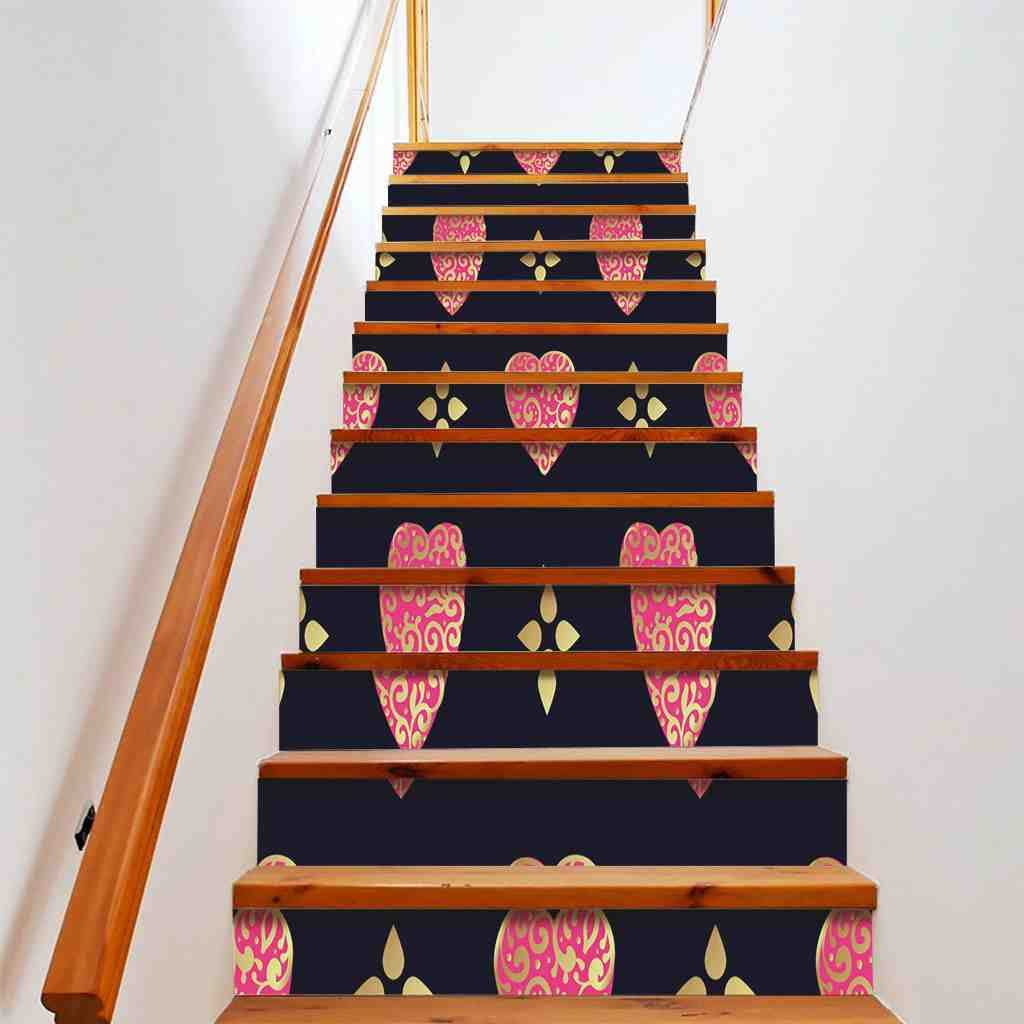 Stair Decals Valentine's Day Stair Decals Red Love Heart Pattern ...